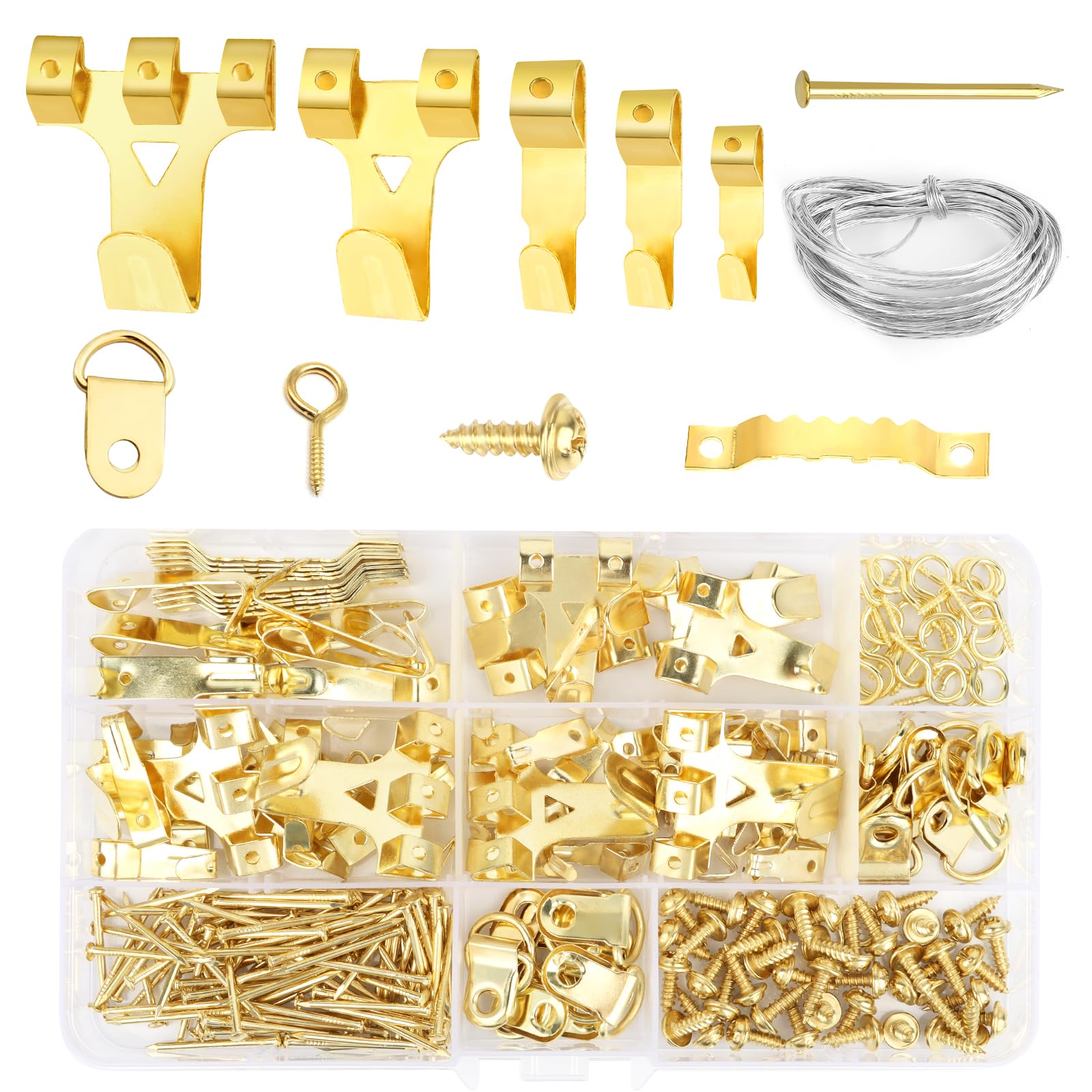 250 Pièces Crochet pour Cadre Photo,Crochet Mural Metal,Kit de Crochets ...