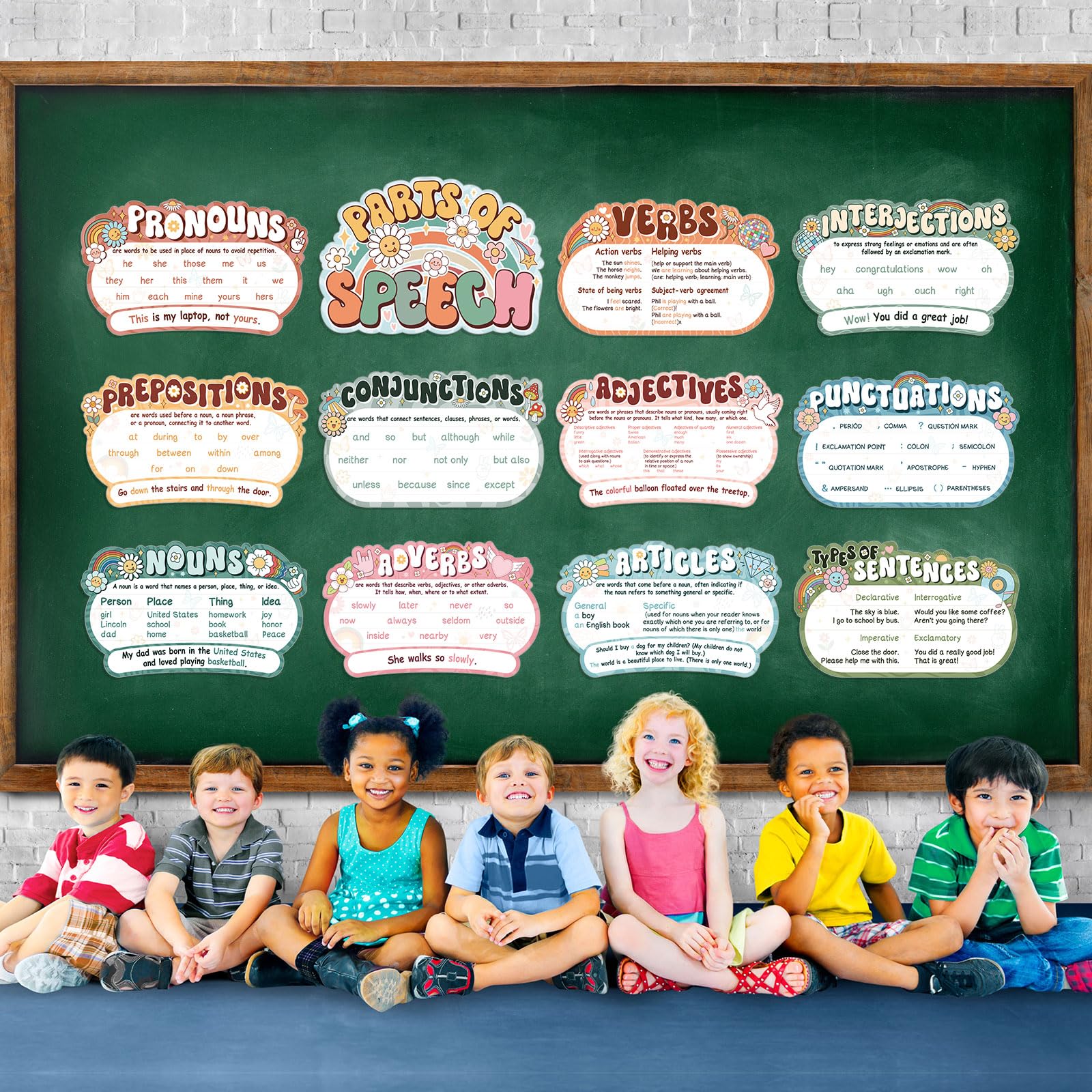 Snapklik.com : Pasimy 12 Pieces Parts Of Speech Posters English Grammar ...