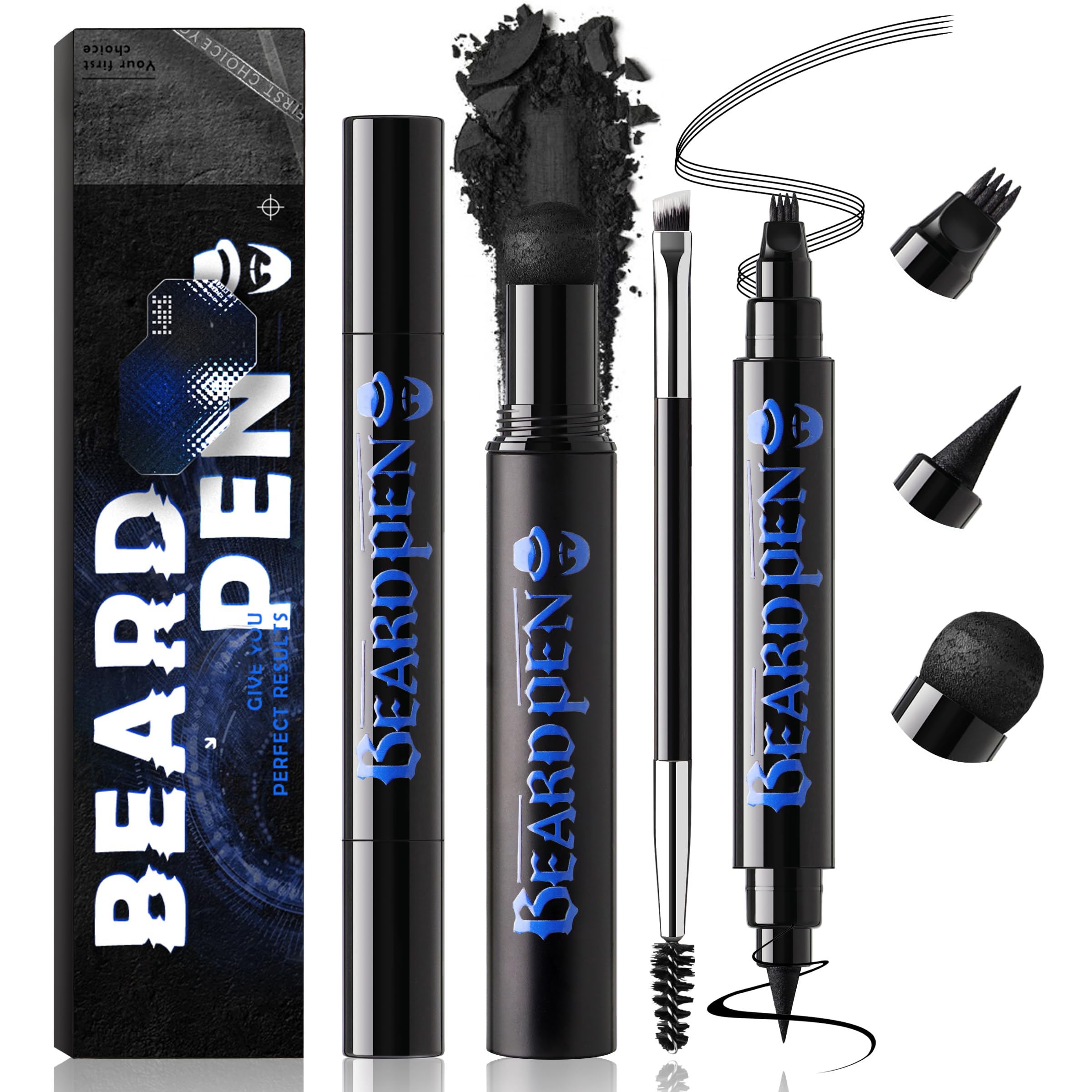 Amazon.com : Noerrors Beard Pencil Kit Beard Filler Pen Dual End 4 Tips ...