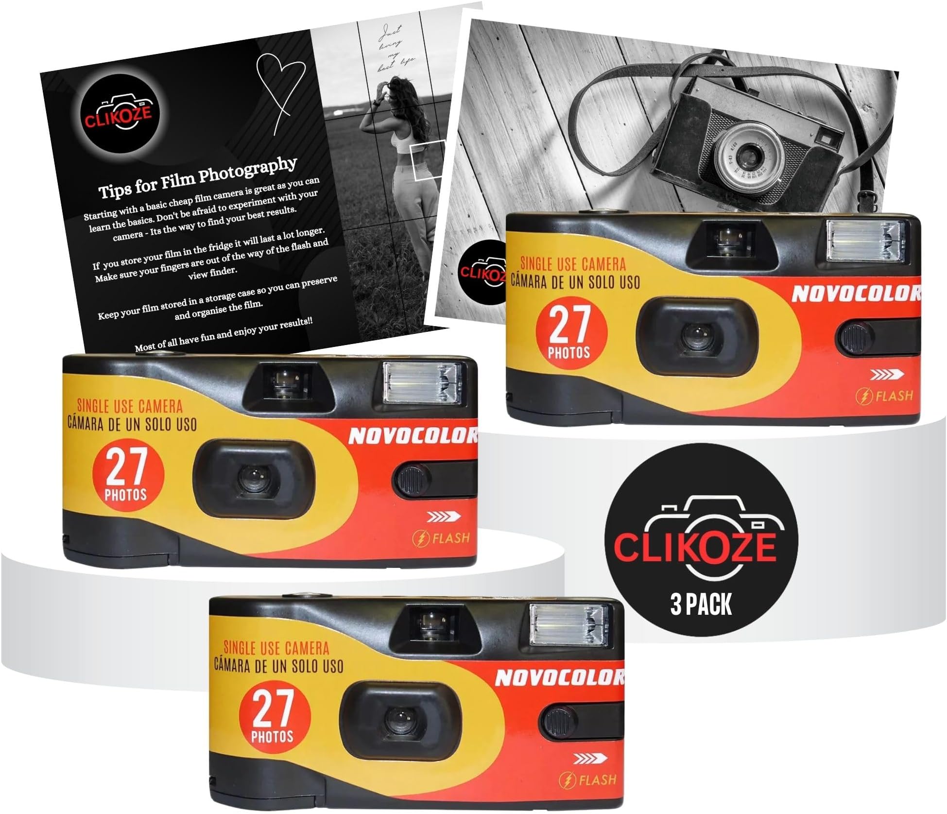 Disposable Camera Bundle with Novocolor Daylight Single Use Camera 27 ...