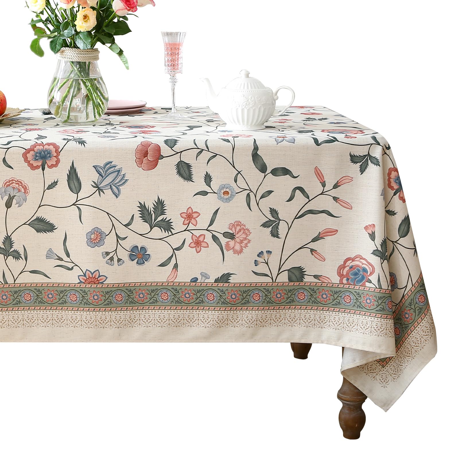 Amazon.com: ISAENNE French Tablecloth for Square Tables,Linen Table ...