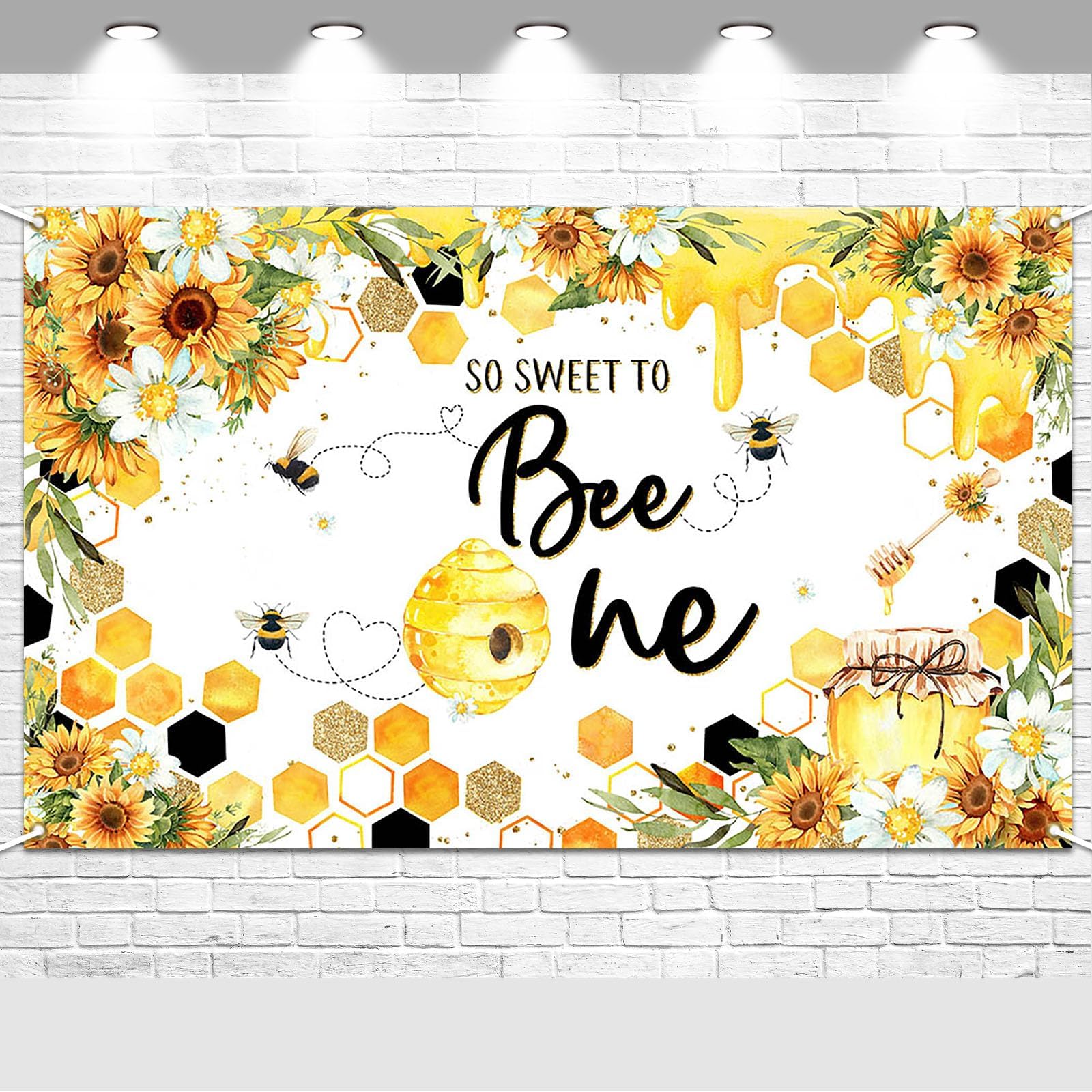 Amazon.com : Fitumiw Bee 1st Birthday Backdrop 7x5ft So Sweet to Bee ...