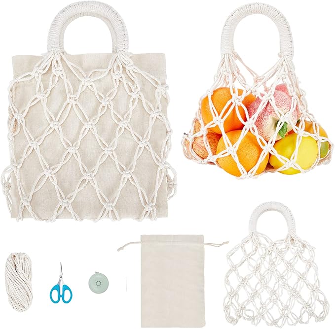 Amazon.com: FREEBLOSS Macrame Bag Kit for Beginners Handwoven Bag for ...
