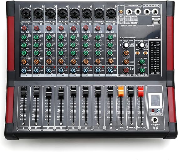Amazon.com: TC-Home 8 Channel Powered Mixer Professional Mixing ...