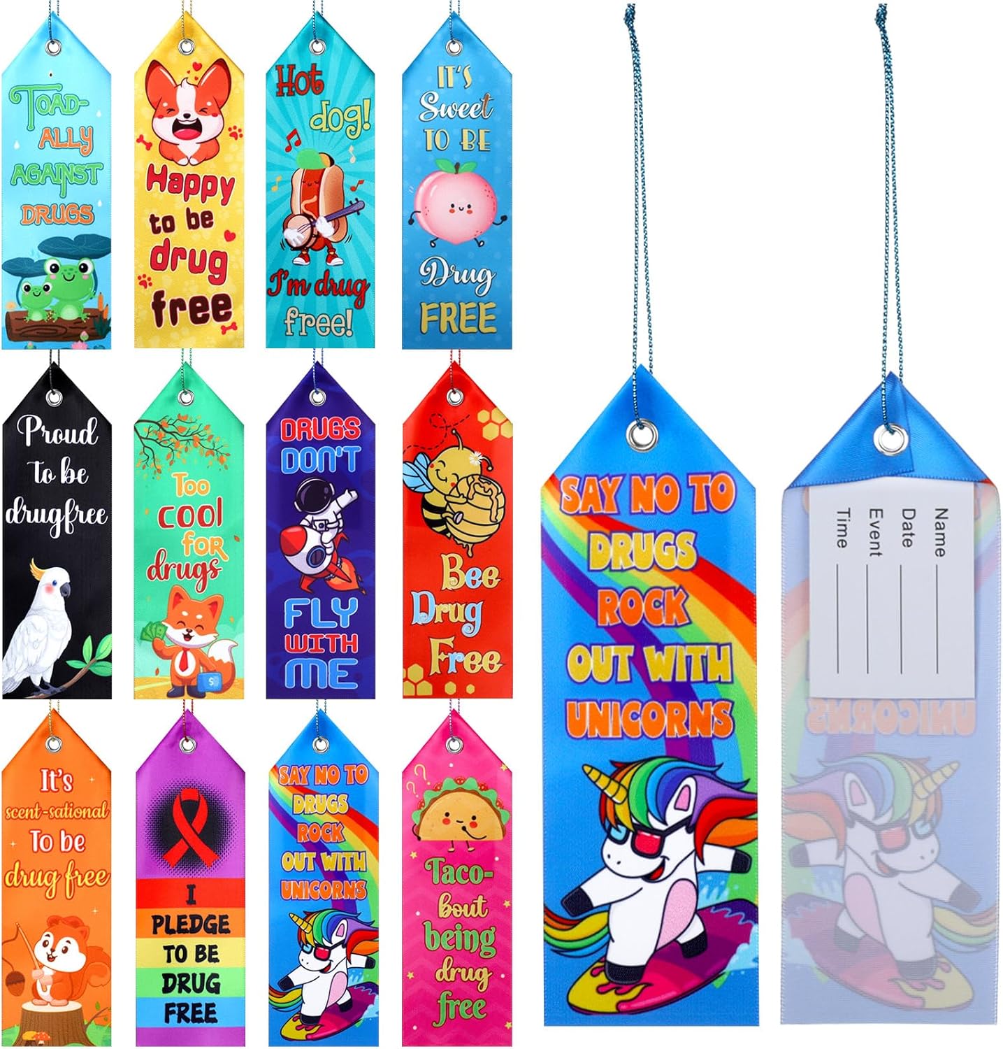 Amazon.com : Knitgrip 48 Pcs Red Ribbon Week Award Ribbons Drug Free ...