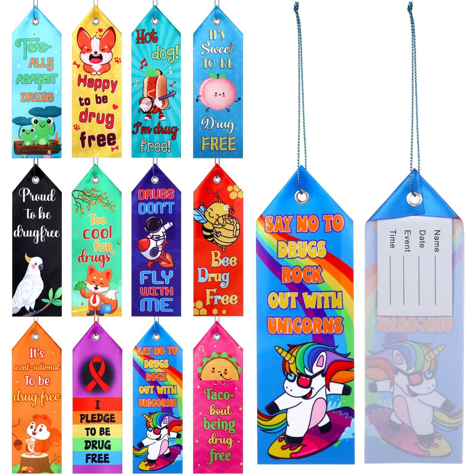 Amazon.com : Knitgrip 48 Pcs Red Ribbon Week Award Ribbons Drug Free ...