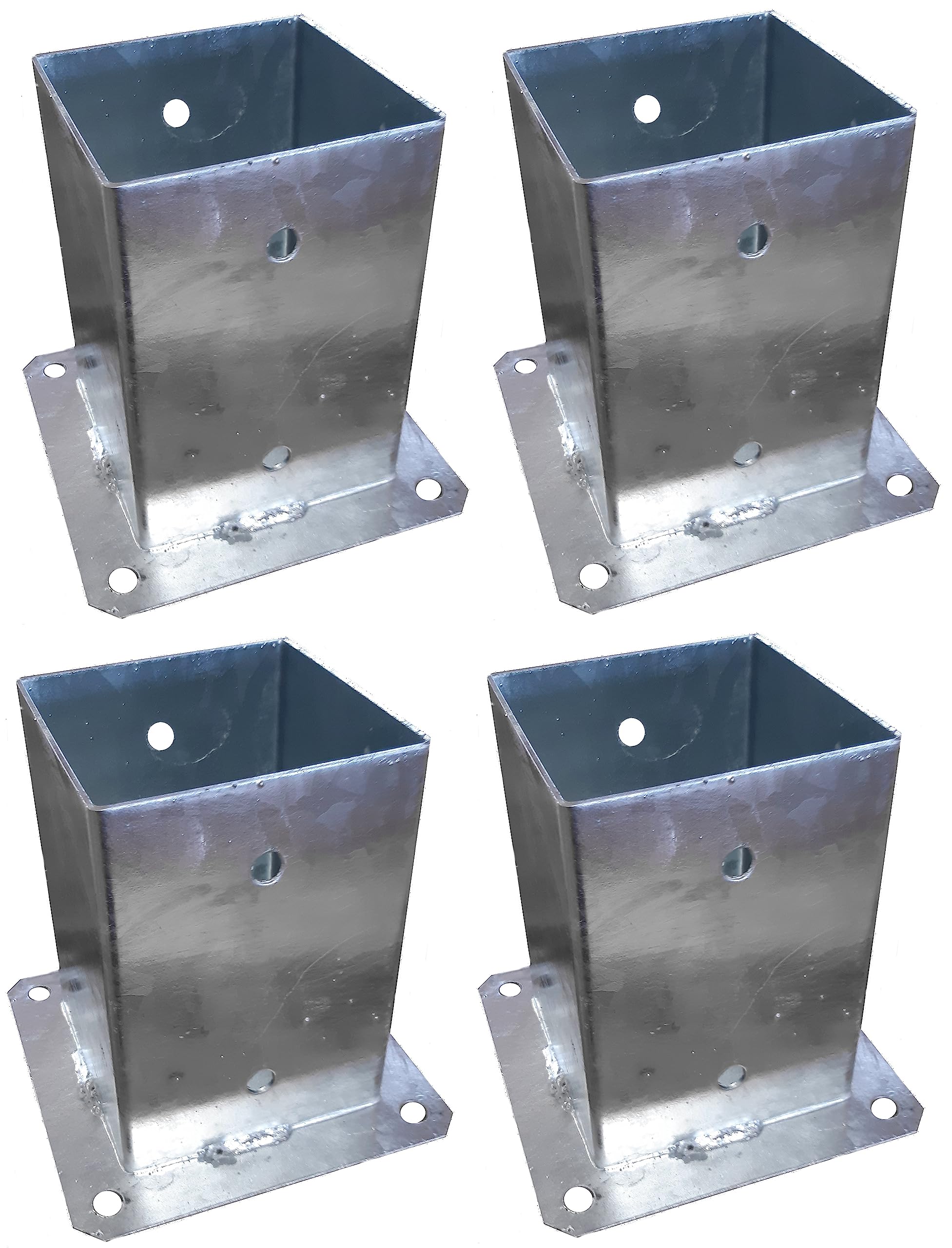 4 x Bolt Down Square Bracket for Pergola Posts Heavy Duty Hot-Dip ...