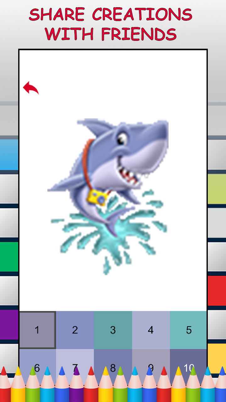 Sharks Color by Number - Free Pixel Art Game - Coloring Book Pages ...