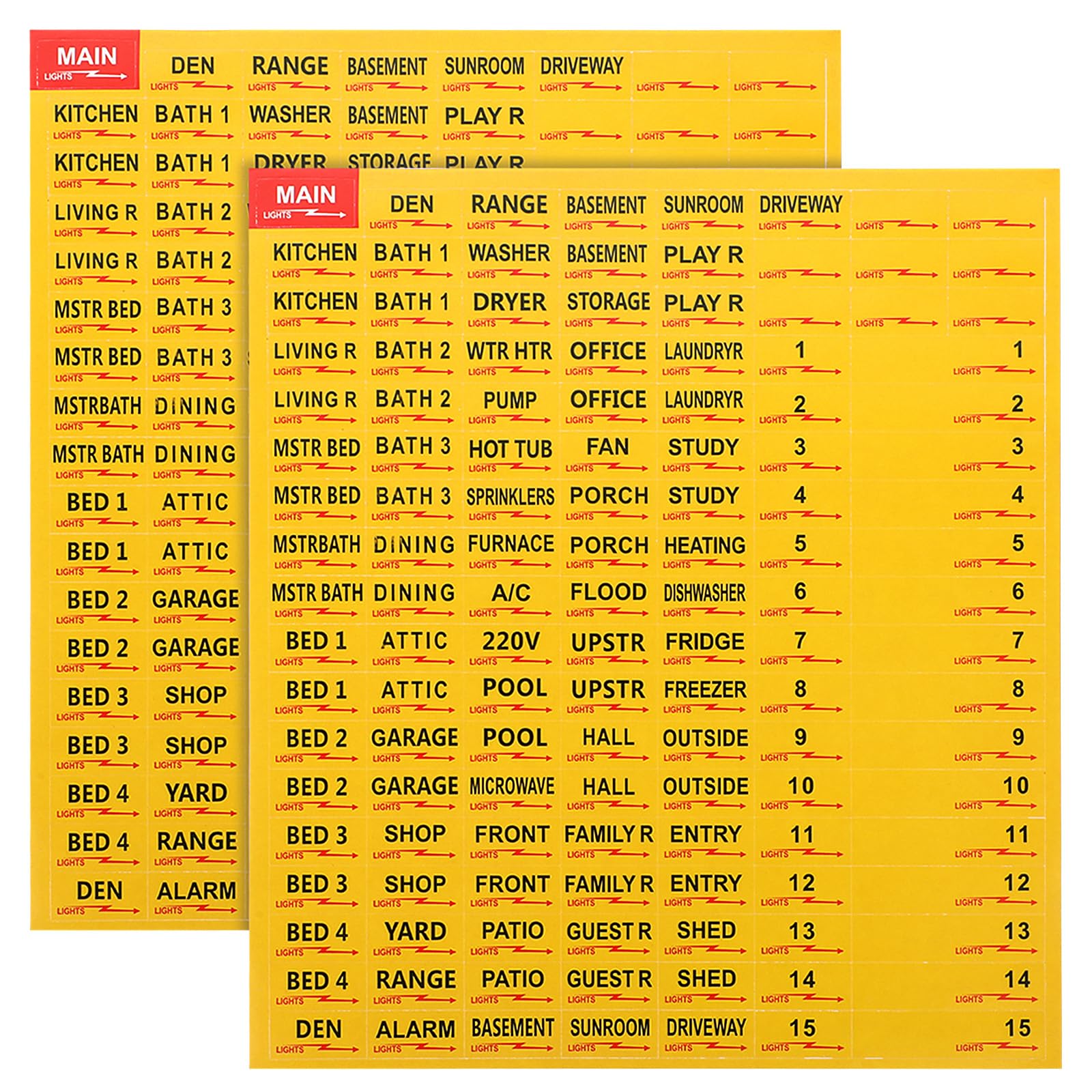 PEOVLVN 2 Sheets/258Pcs Circuit Breaker Labels, Self-Adhesive ...