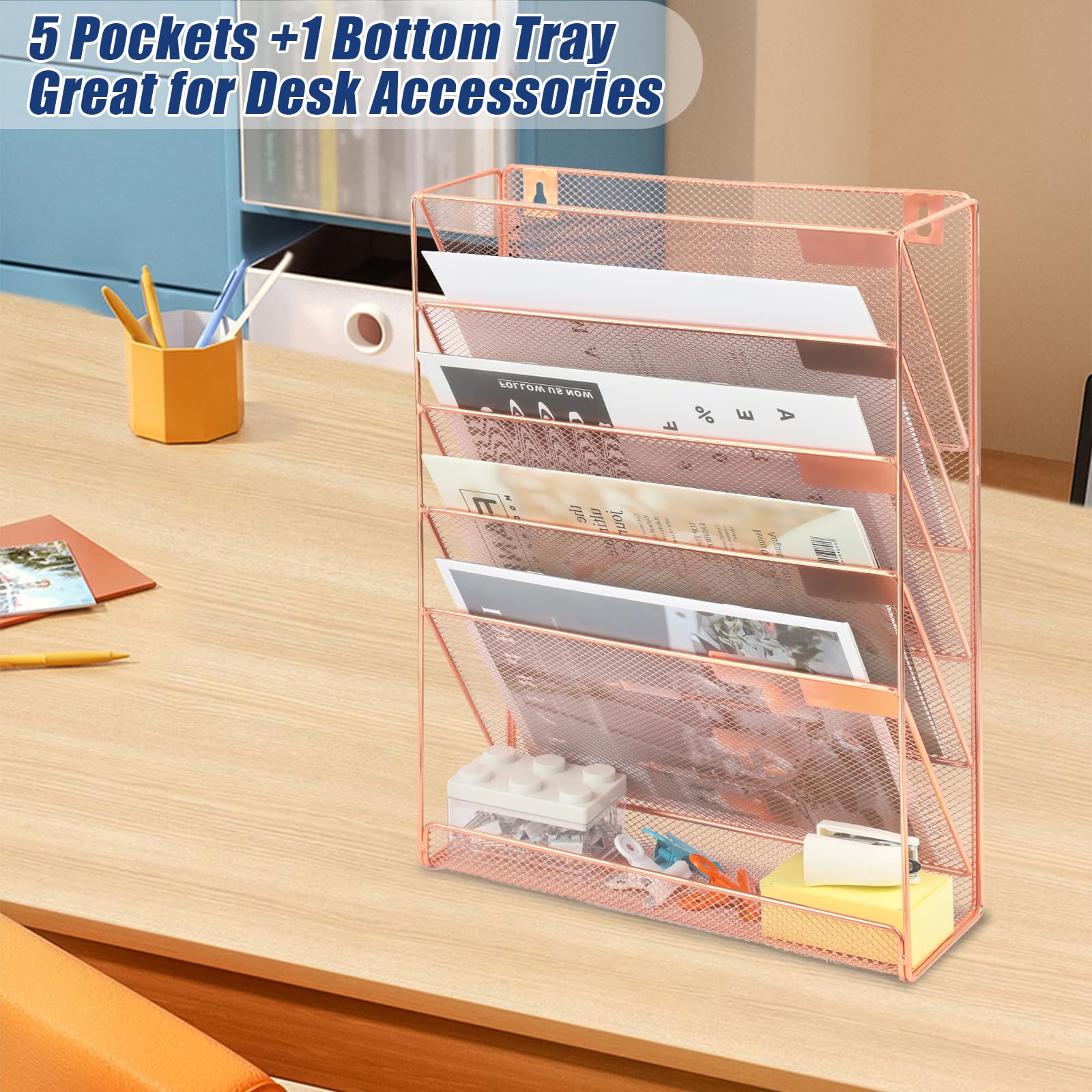 Snapklik.com : EASEPRES Desk File Organizer Mesh 6-Tier, Hanging Wall ...