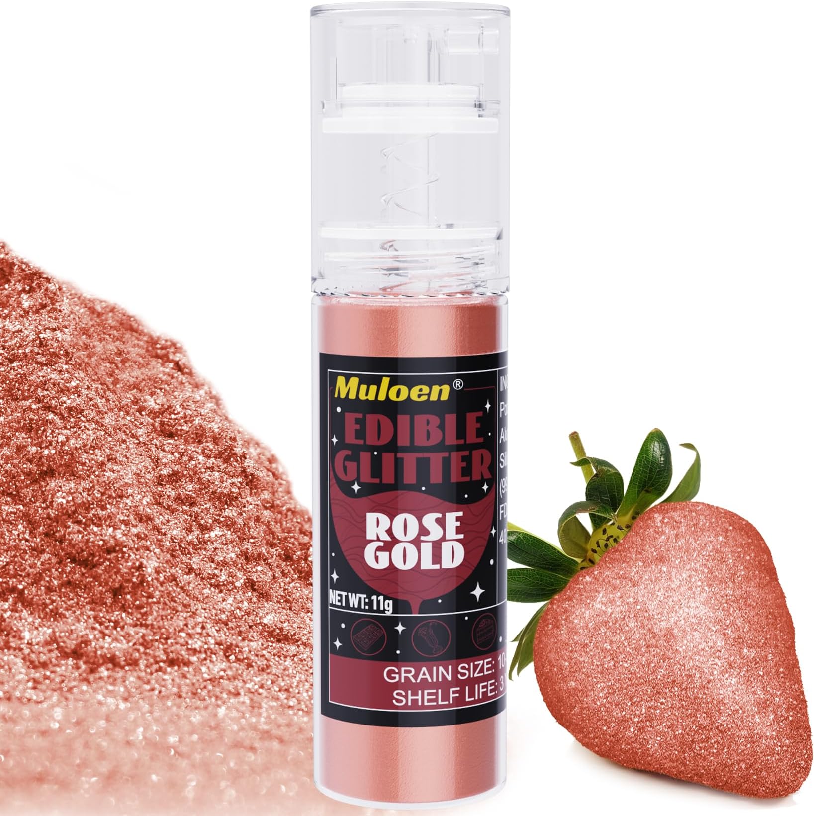 Amazon.com: Rose Gold Edible Glitter Spray - 10g Edible Glitter for ...