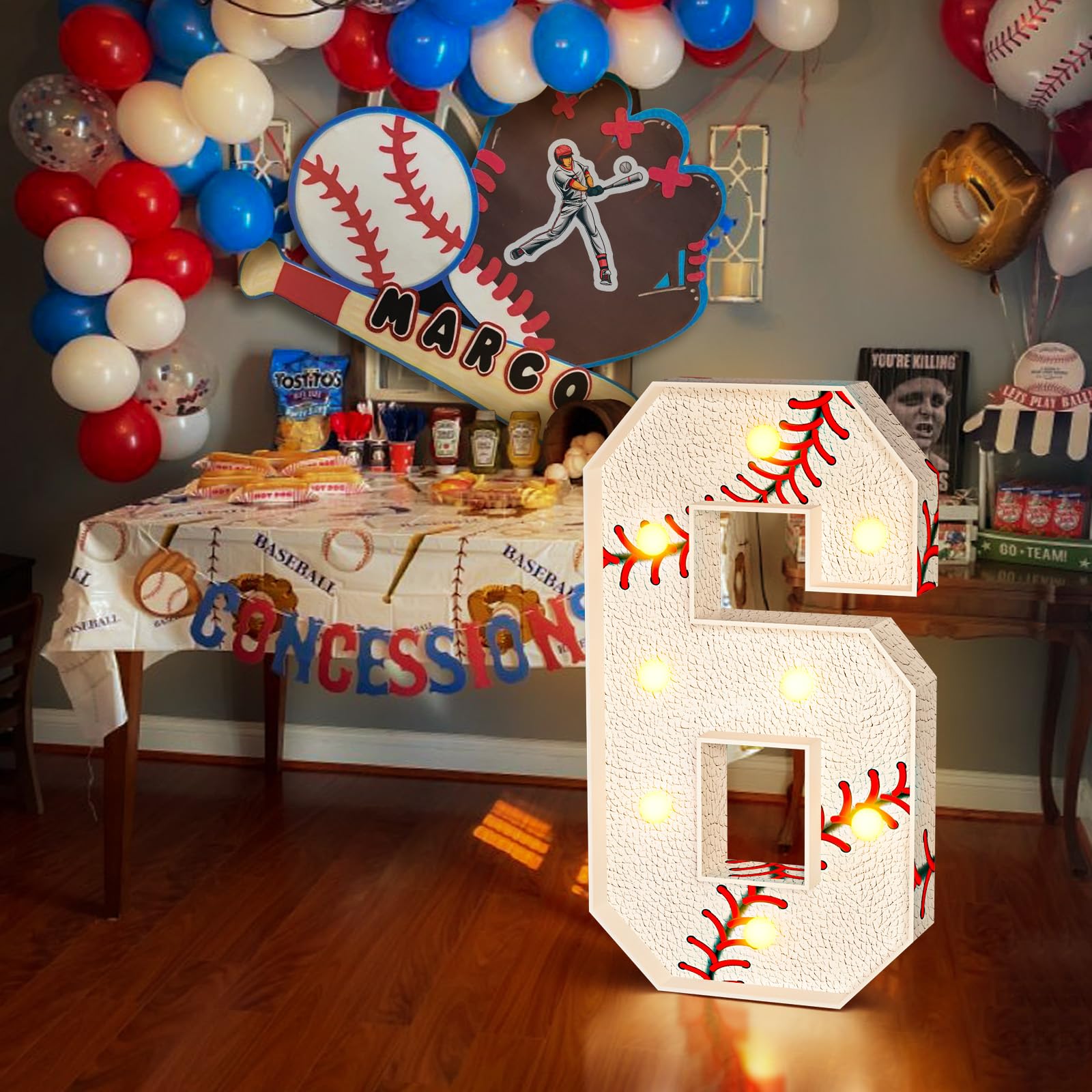 Snapklik.com : Marquee Numbers Baseball Birthday Decorations: 3ft Large ...