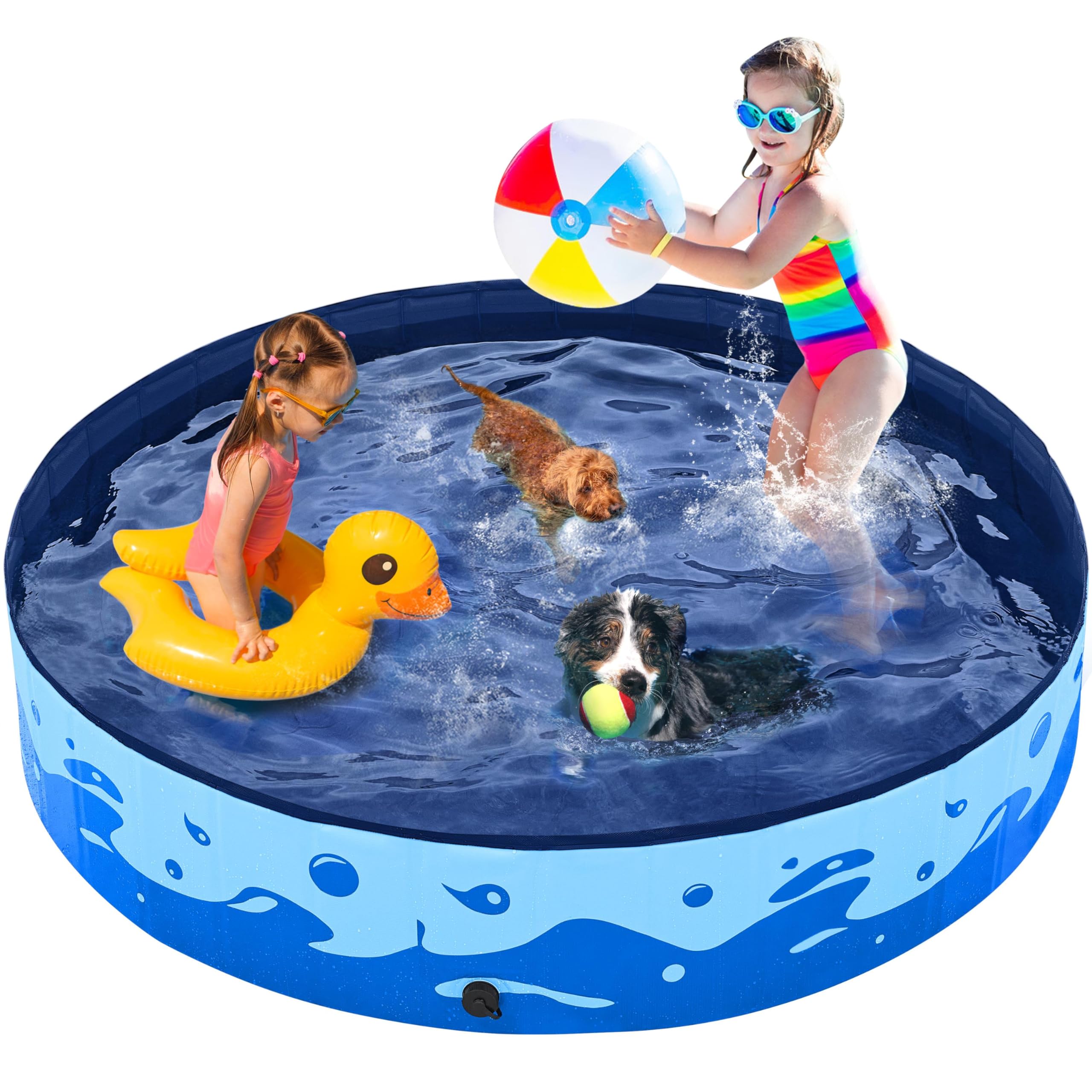 Yaheetech PVC Foldable Pet Dog Paddling Pool Puppy Swimming Pool ...