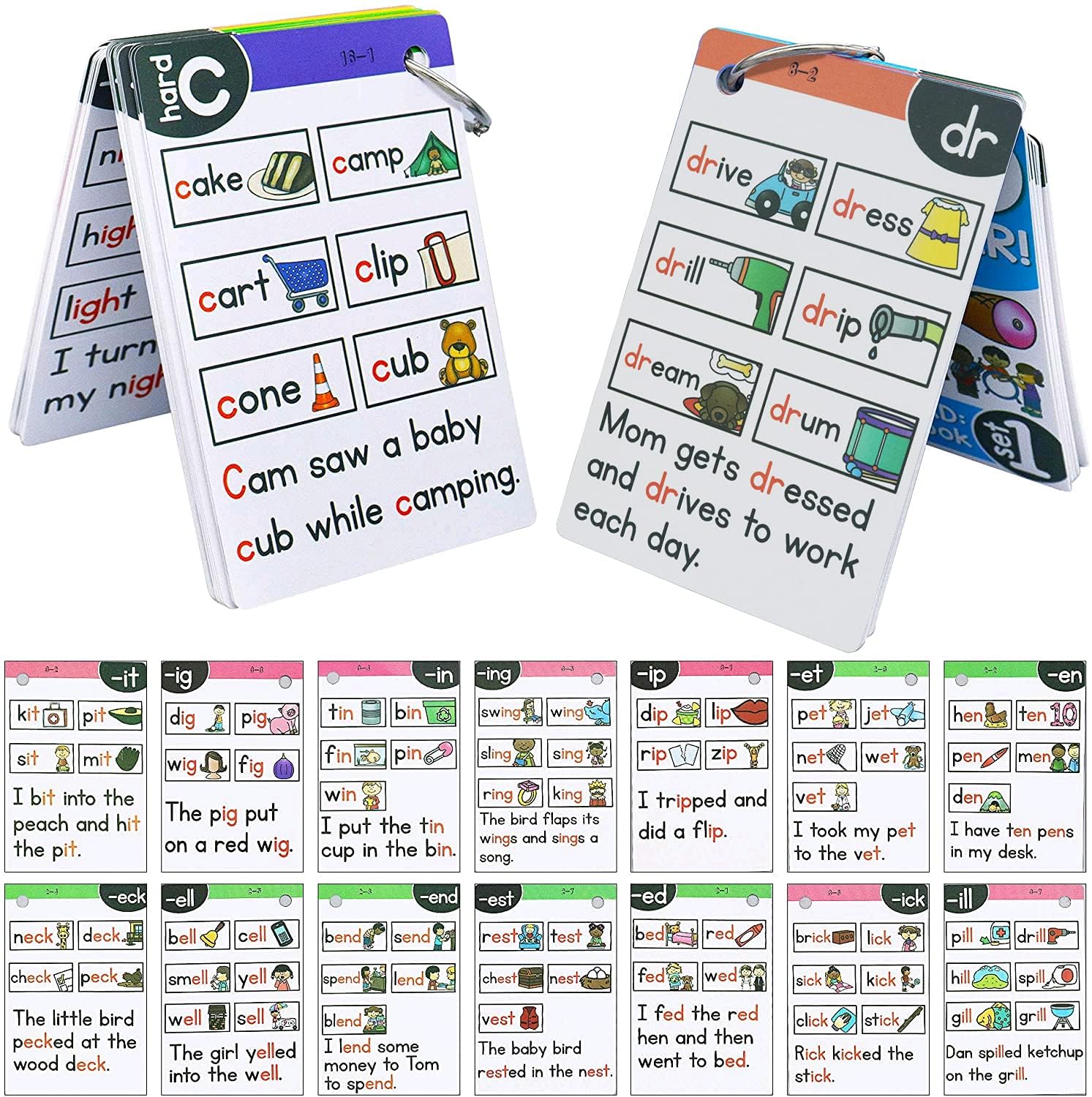 Buy Words Flash Card, Phonics Flash Cards for Kids Age 4-8, 67 Pcs ...