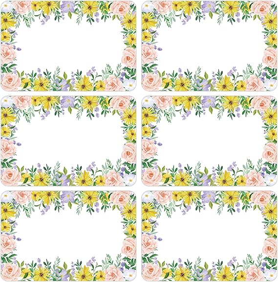 Amazon.com : Wonmon 180PCS Spring Name Tags Stickers, Spring Flowers ...