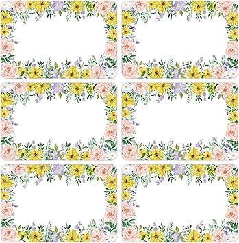 Amazon.com : Wonmon 180PCS Spring Name Tags Stickers, Spring Flowers ...
