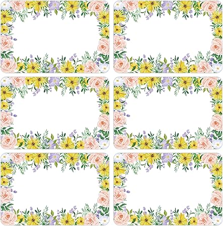 Amazon.com : Wonmon 180PCS Spring Name Tags Stickers, Spring Flowers ...