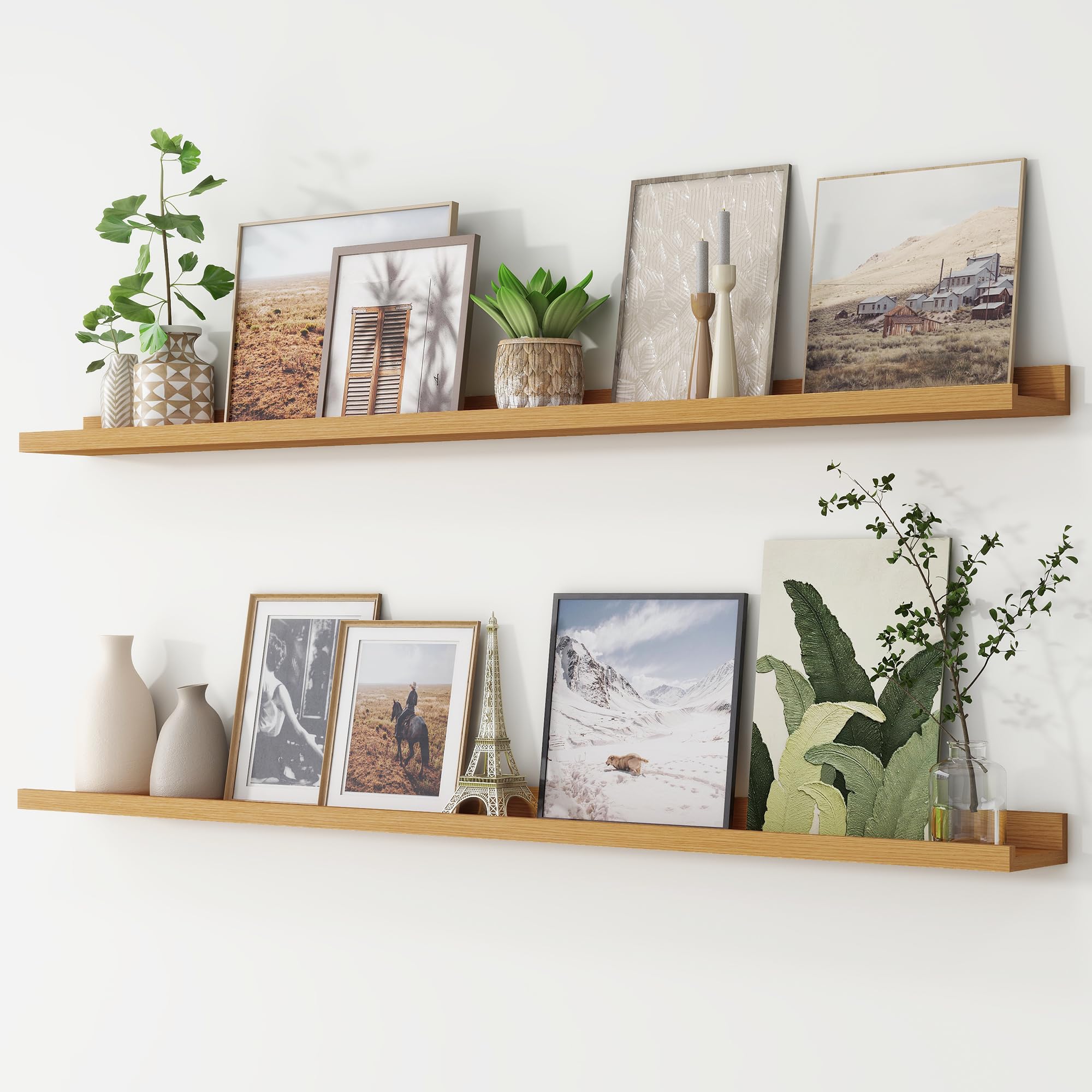 Picture Ledge Shelf, Floating Shelves Set of 2, 56 Inches Long Large ...