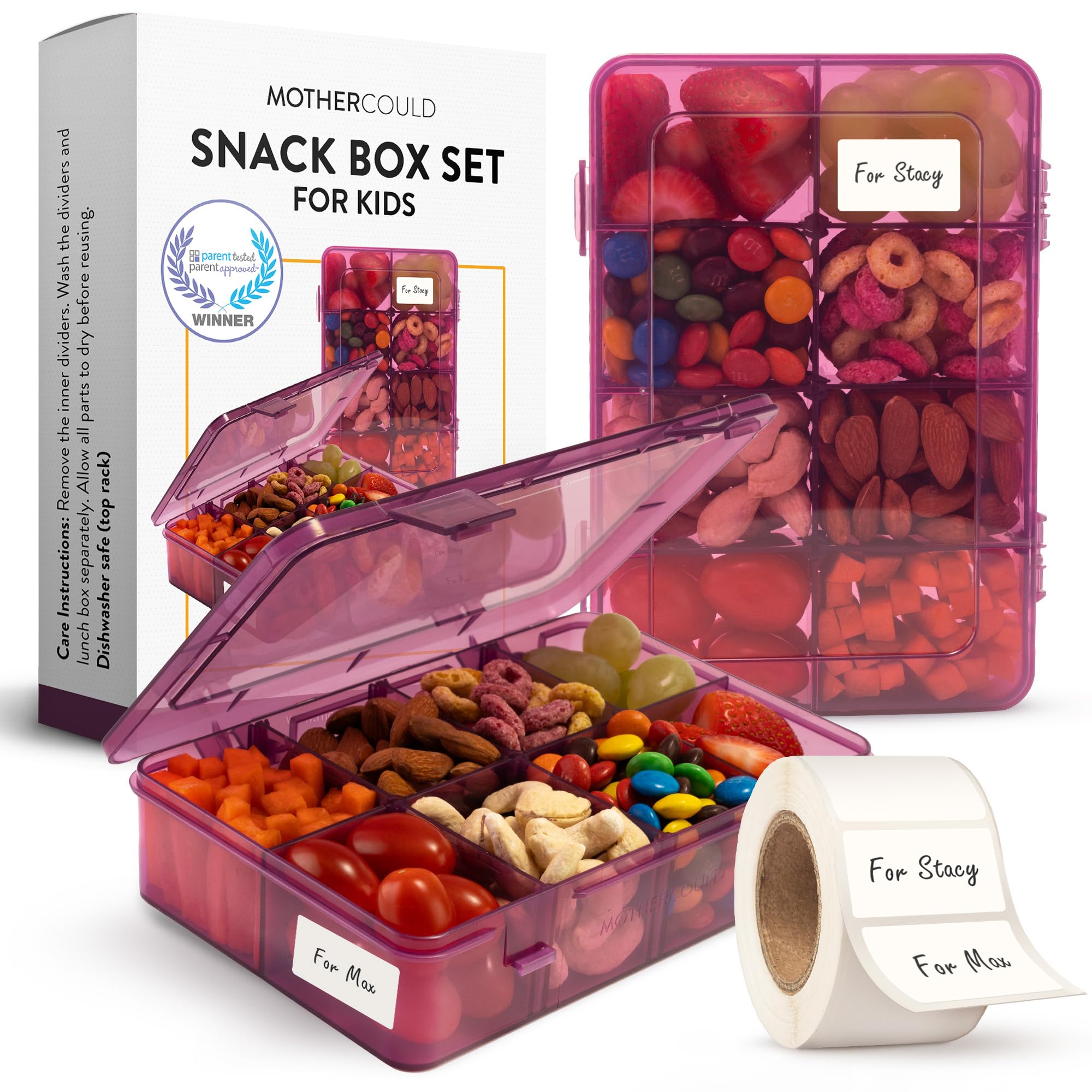 Amazon.com: Snack Box Containers Set of 2-Reusable,100 Dissolvable ...