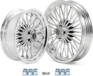 Amazon.com: TOFR 18inch 16inch Chrome Front Rear Wheels Rims 36 Fat ...