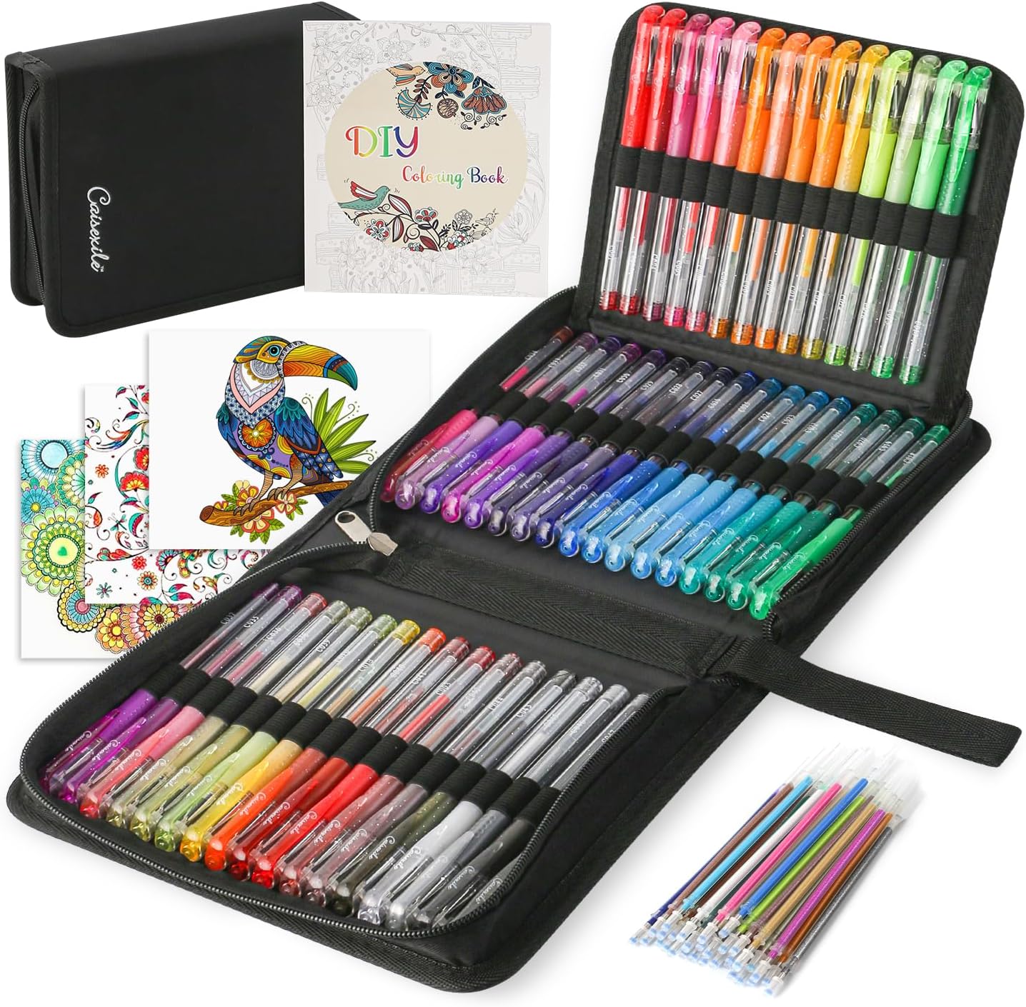 Amazon.com: Soucolor 120 Glitter Gel Pens Set with 183-Pack Drawing ...