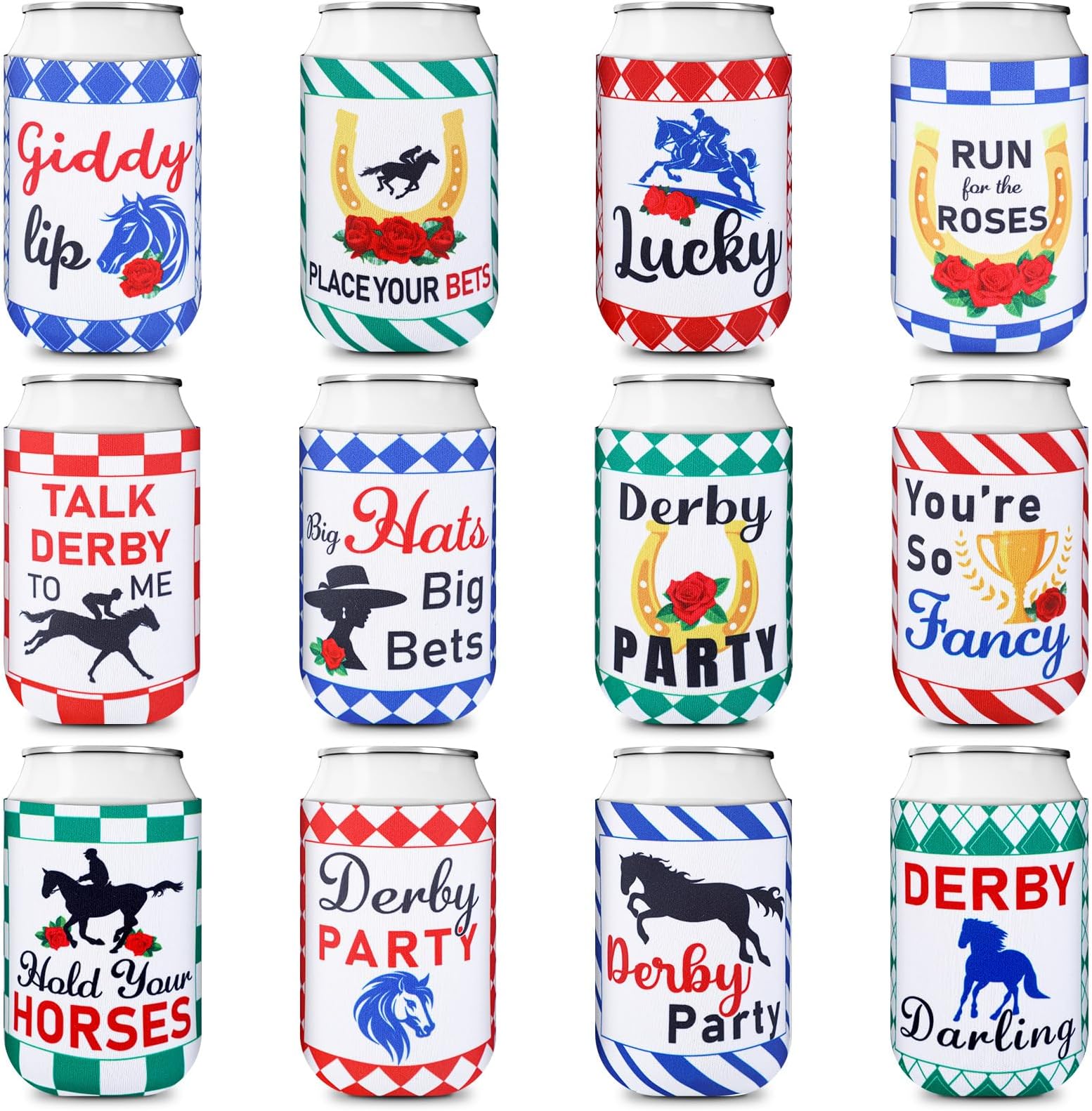 Amazon.com: Newtay 12 Pcs Derby Day Party Can Sleeves Talk Derby to Me ...