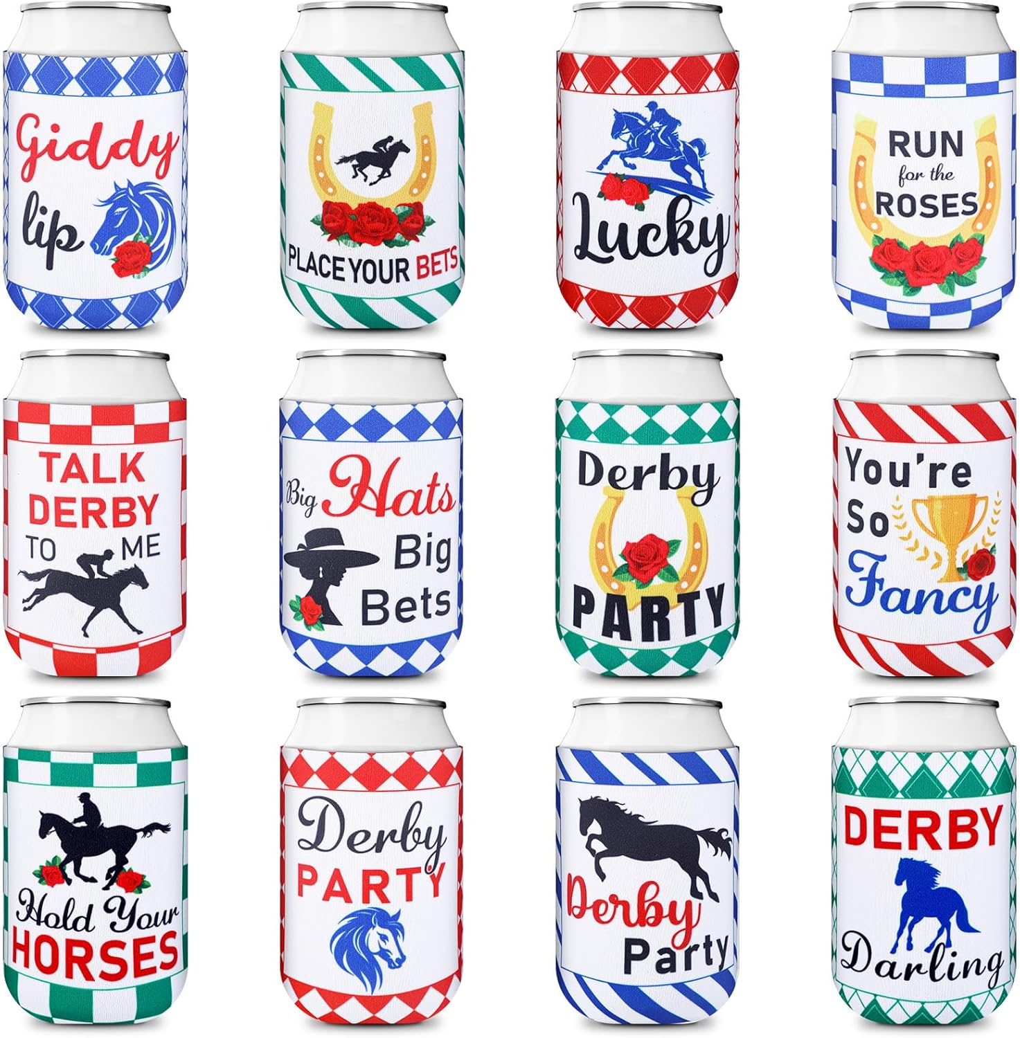 Amazon.com: Newtay 12 Pcs Derby Day Party Can Sleeves Talk Derby to Me ...