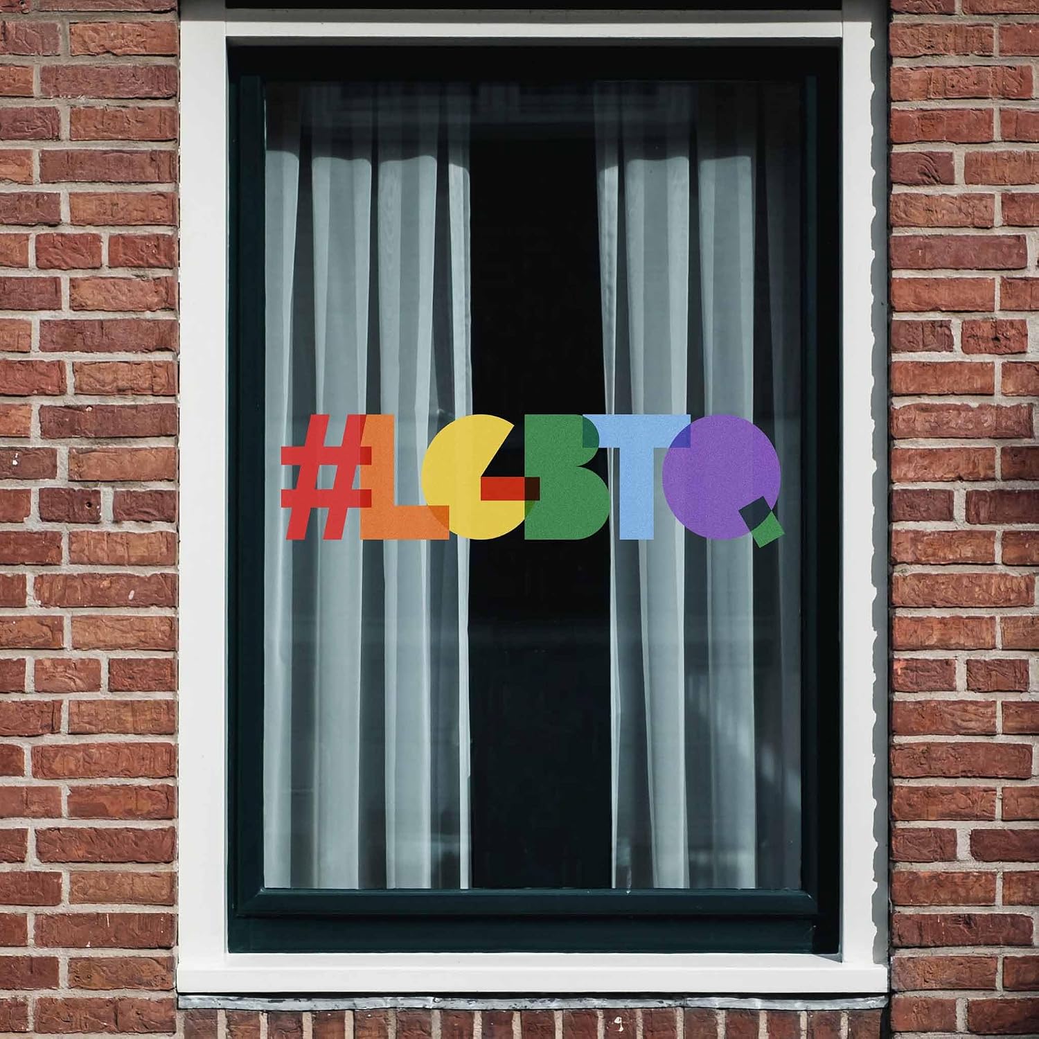 Amazon.com: Medium LGBTQ+ Pride Window Decal – Reusable Rainbow Window ...