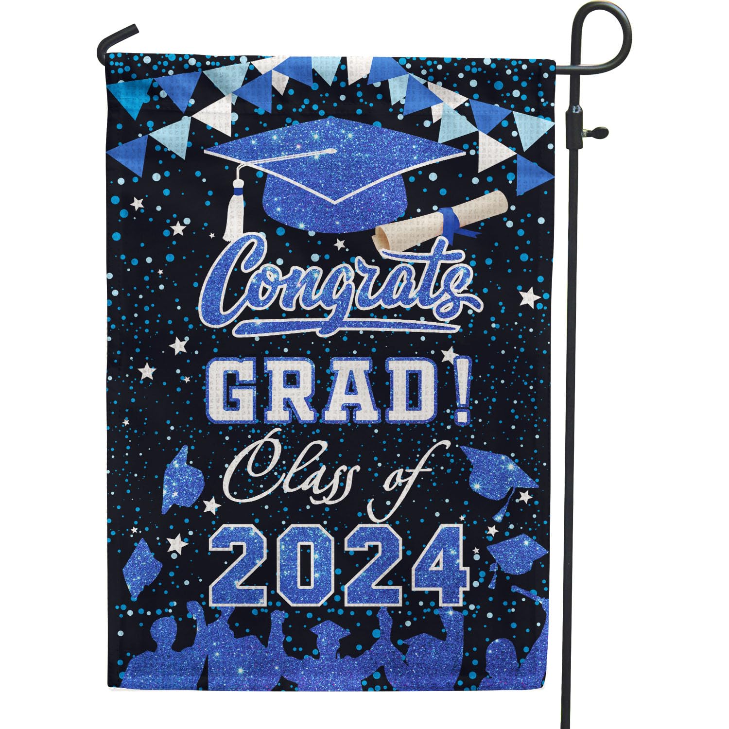 Amazon.com : PAMBO Graduation Garden Flag Class of 2024, Blue Congrats ...