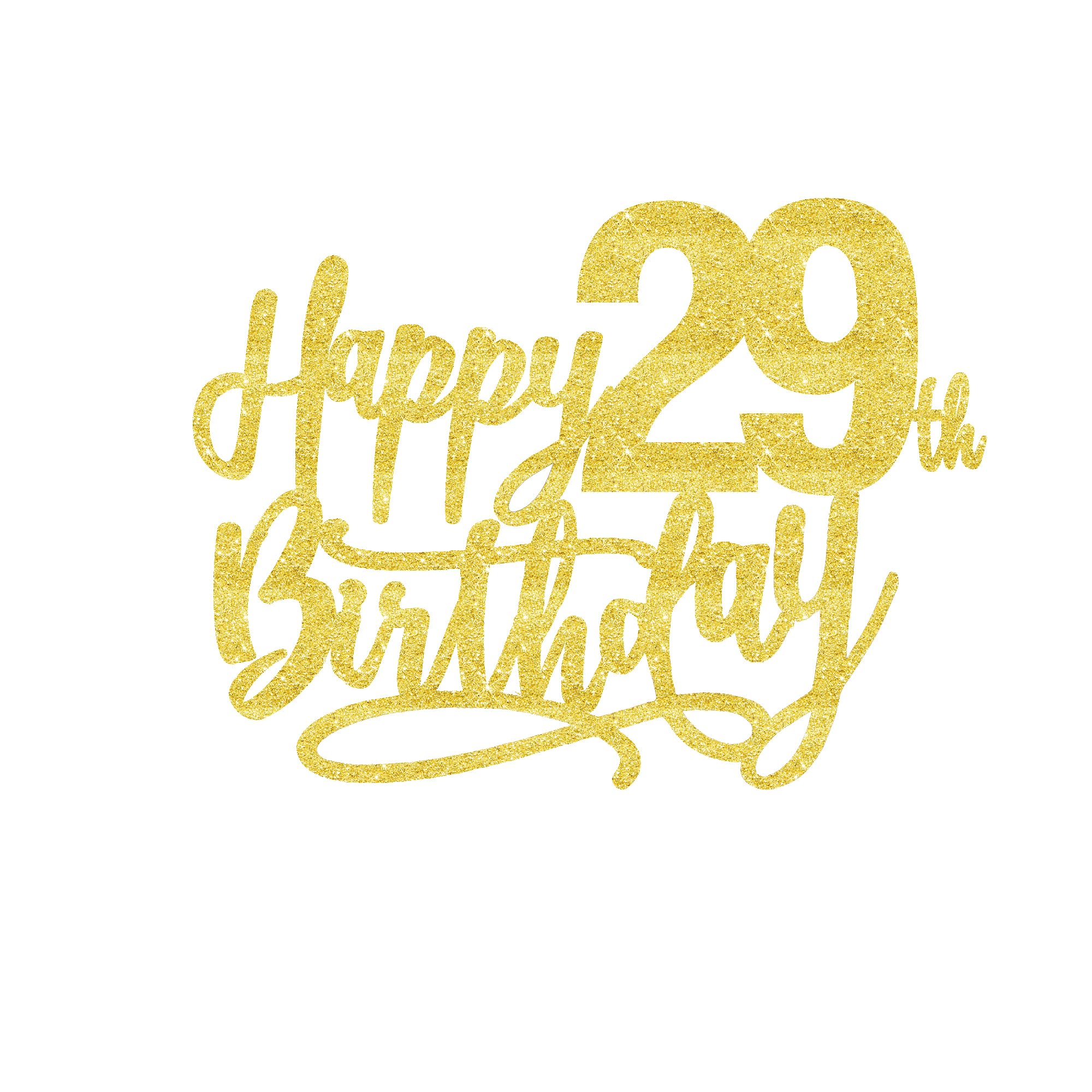 Snapklik.com : 29 Birthday Cake Toppers-Gold Glitter, Happy 29th Cake ...