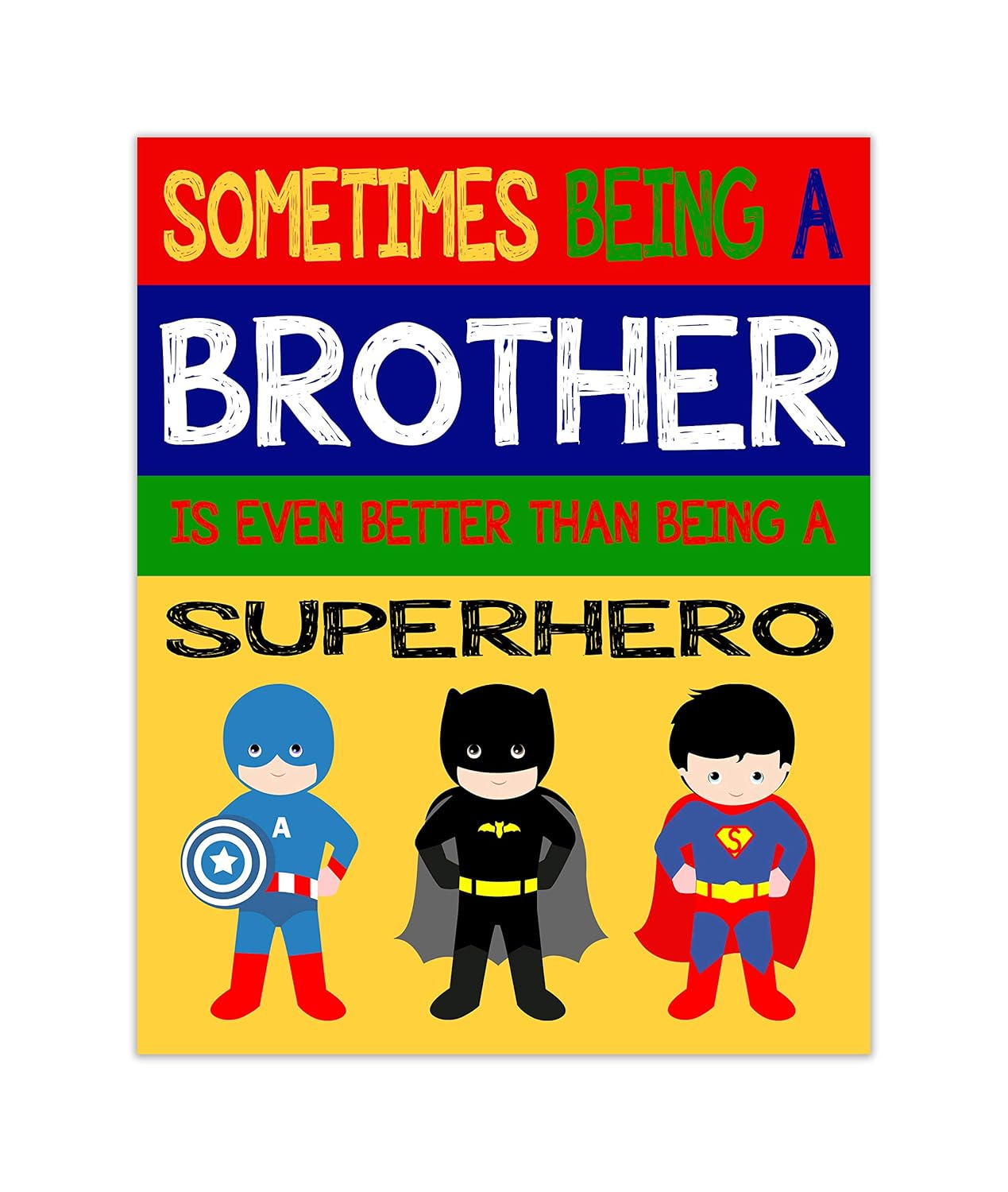 Amazon.com: Superhero Kids Wall Art Print - Nursery Art - Sometimes ...