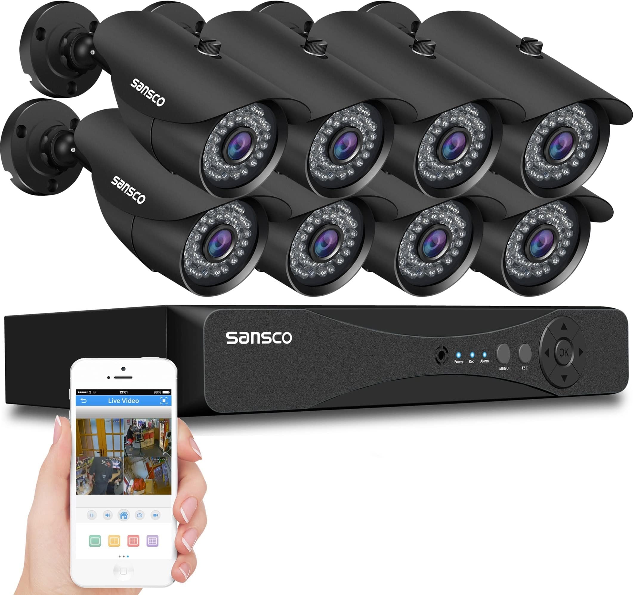 SANSCO 8CH 5MP HD CCTV Camera System, 8 Channel DVR Recorder, 8X 2MP ...