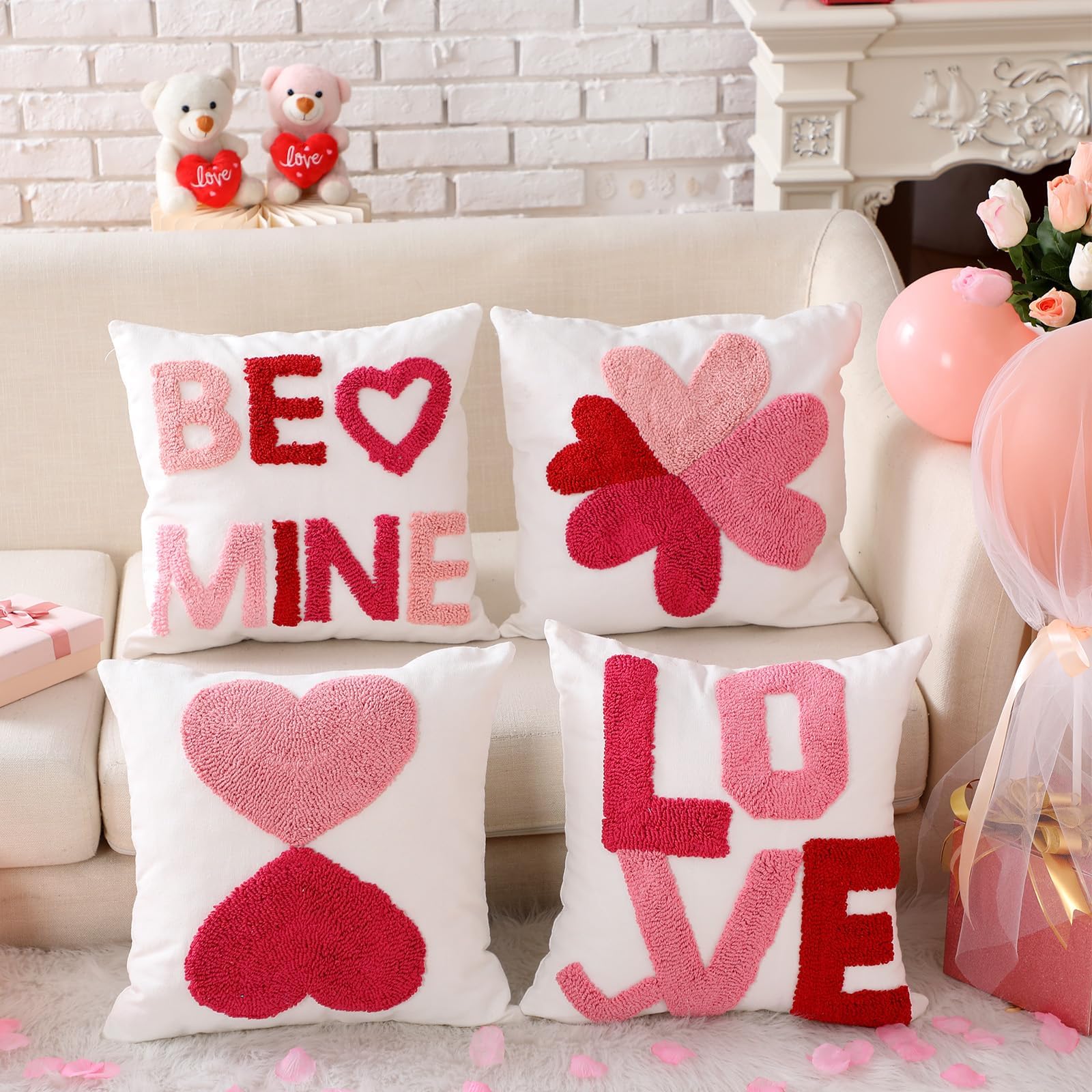 Amazon.com: Mixweer 2 Pcs Valentine‘s Day Throw Pillow Covers with ...