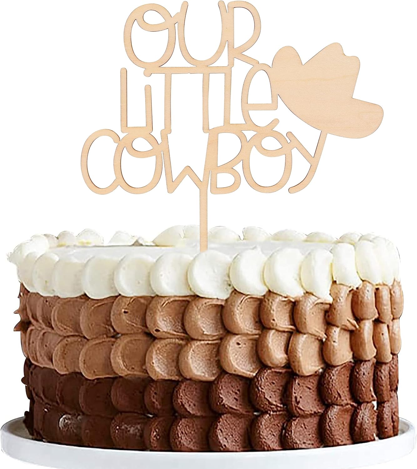 Amazon.com: Our Little Cowboy Cake Topper - Wood Cowboy Theme Cake ...
