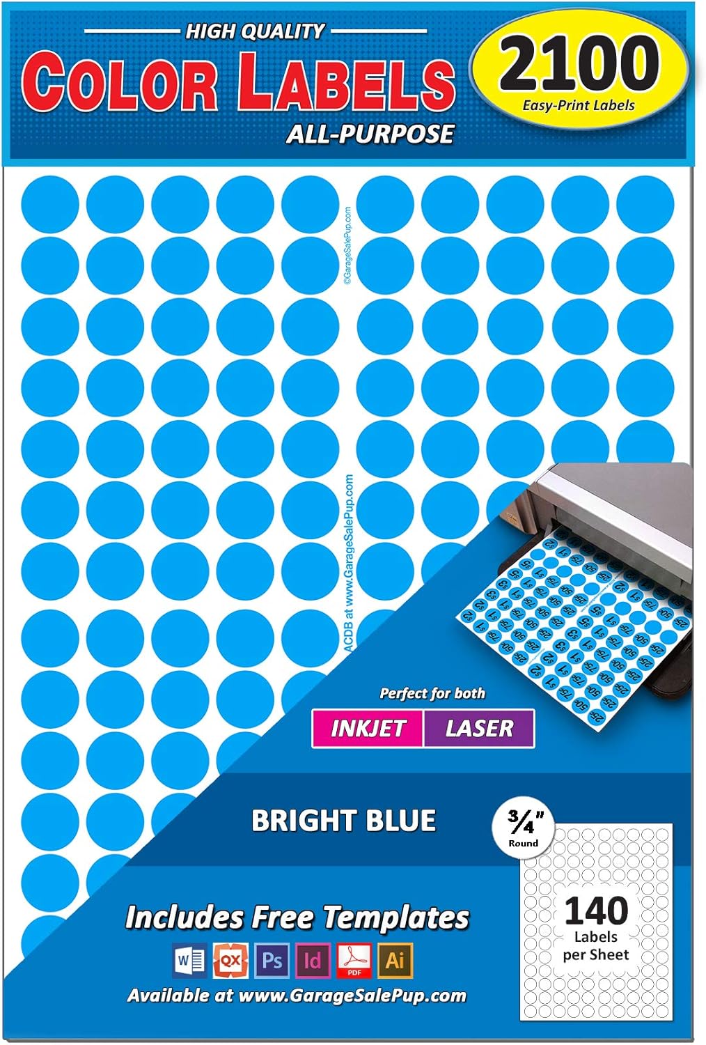 Amazon.com: Pack of 2100 3/4" Round Color Coding Circle Dot Labels ...