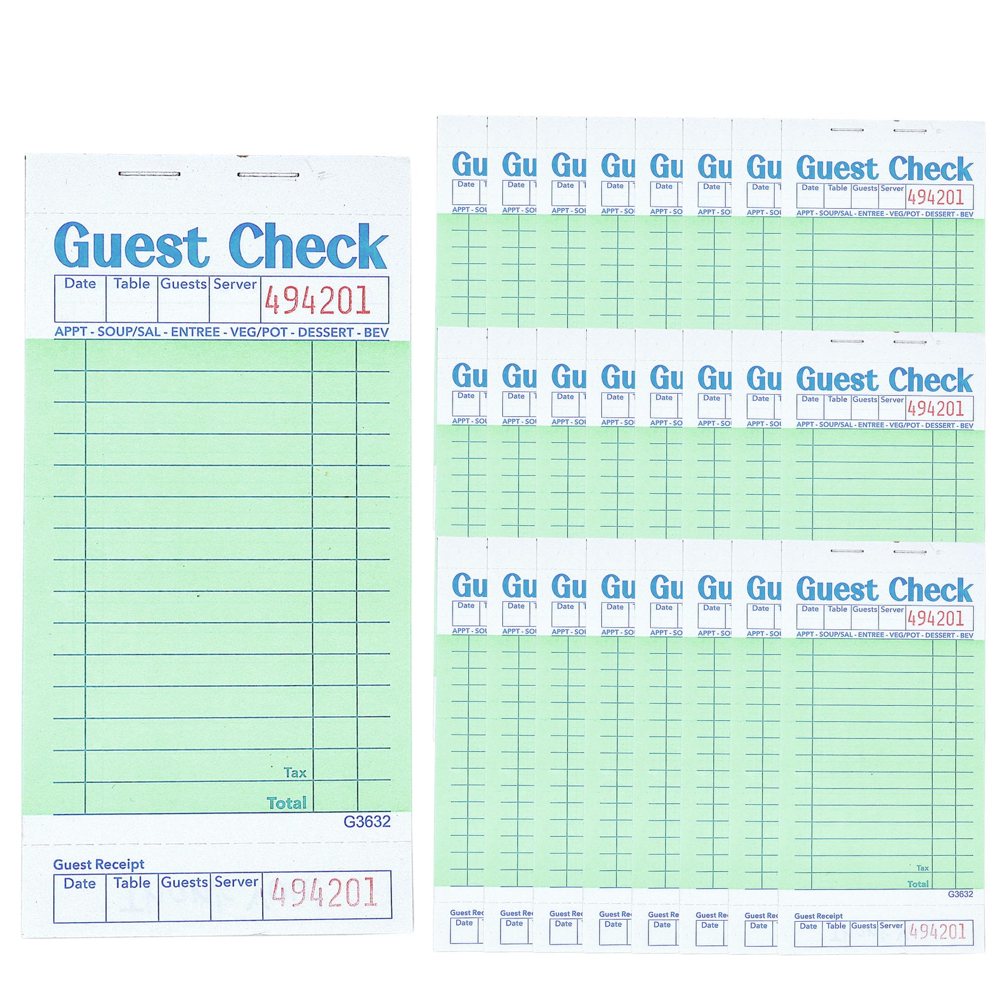 Amazon.com: Officeva Guest Checks Server Note Pads 24 Pack 1200 Orders ...