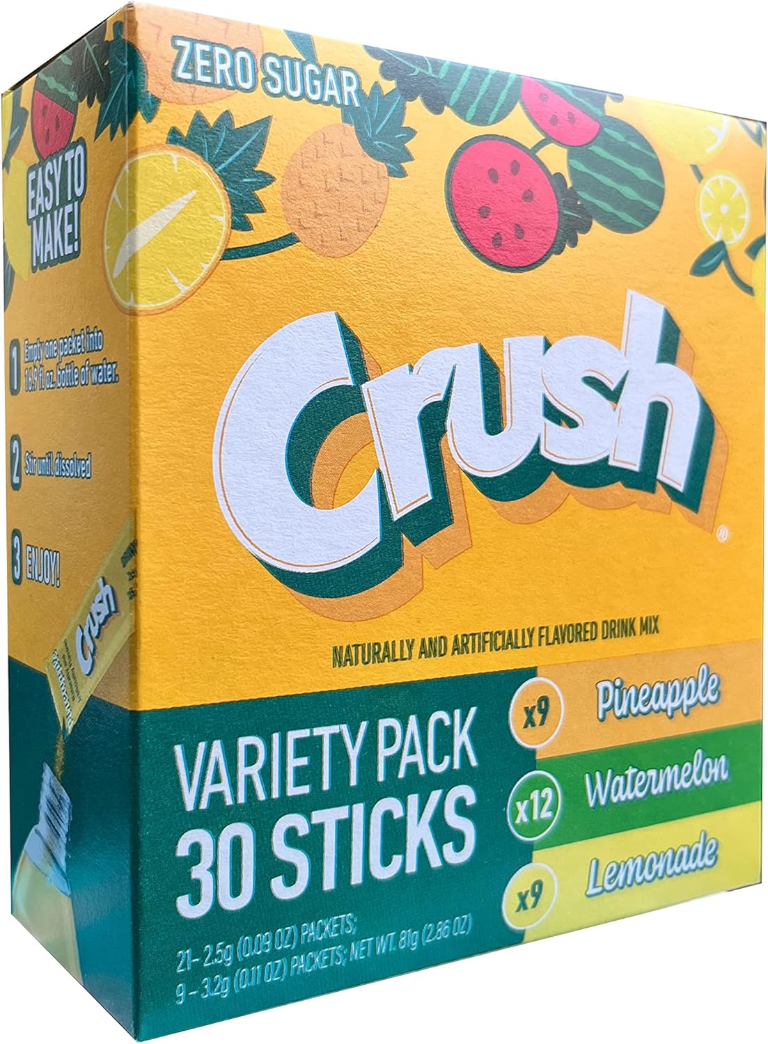 Crush Sugar Free Lemonade Watermelon Pineapple Variety Pack