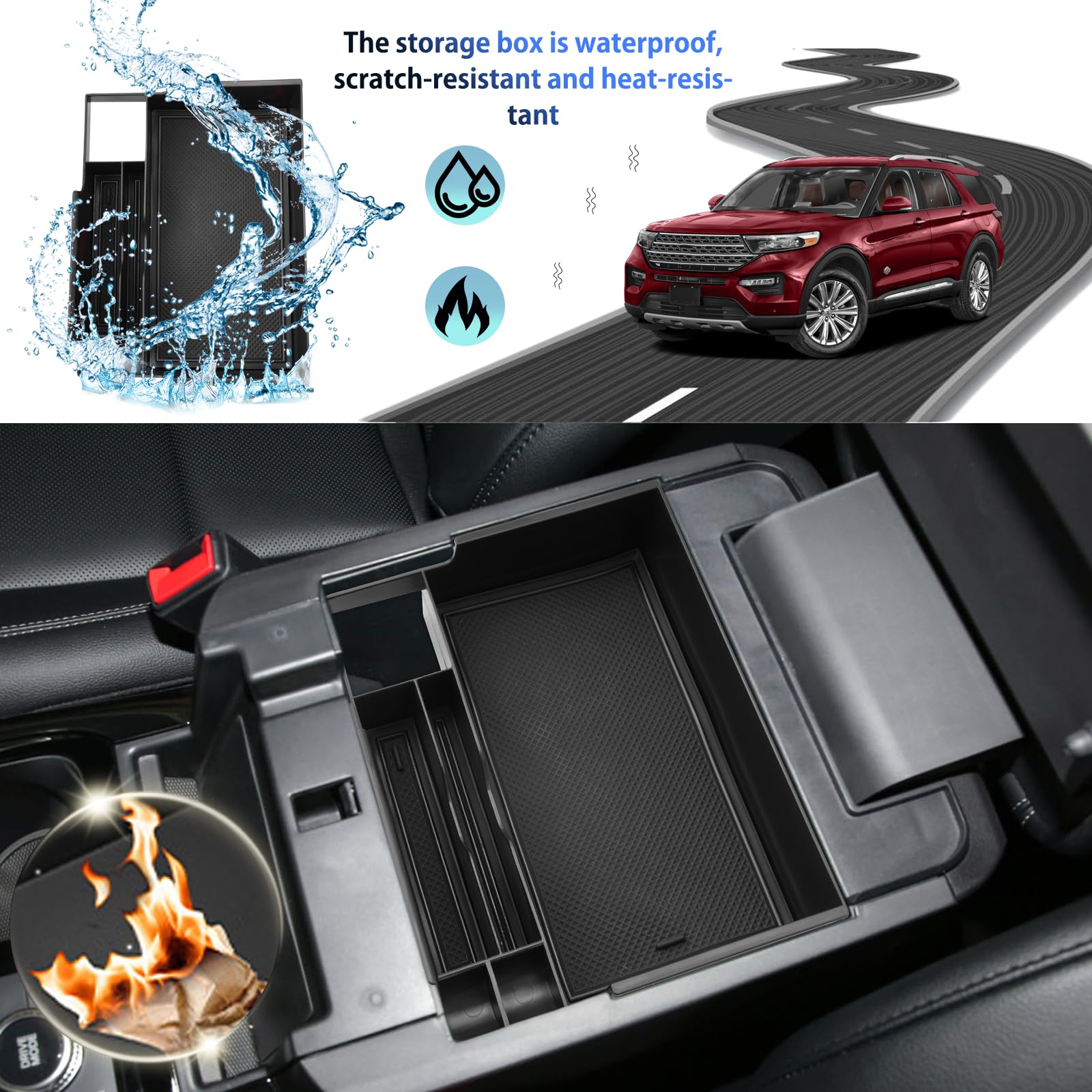 Snapklik.com : SHAOHAO For 2024 Ford Explorer Console Organizer Tray ...