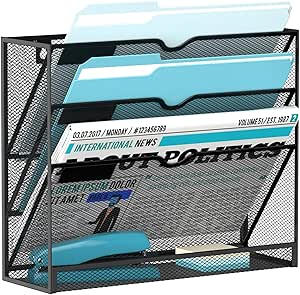 Amazon.com : DALTACK 4-Tier Mesh Wall File Holder Hanging File ...