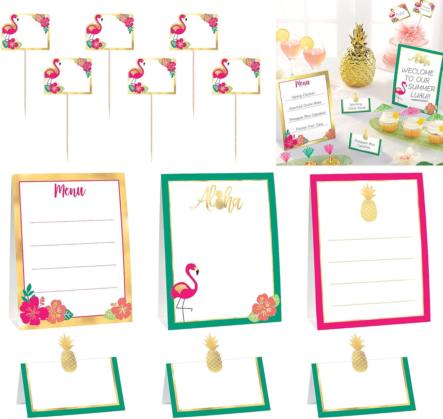 Amazon.com: Vibrant Tropical Aloha Buffet Decorating Kit - 12 Piece ...