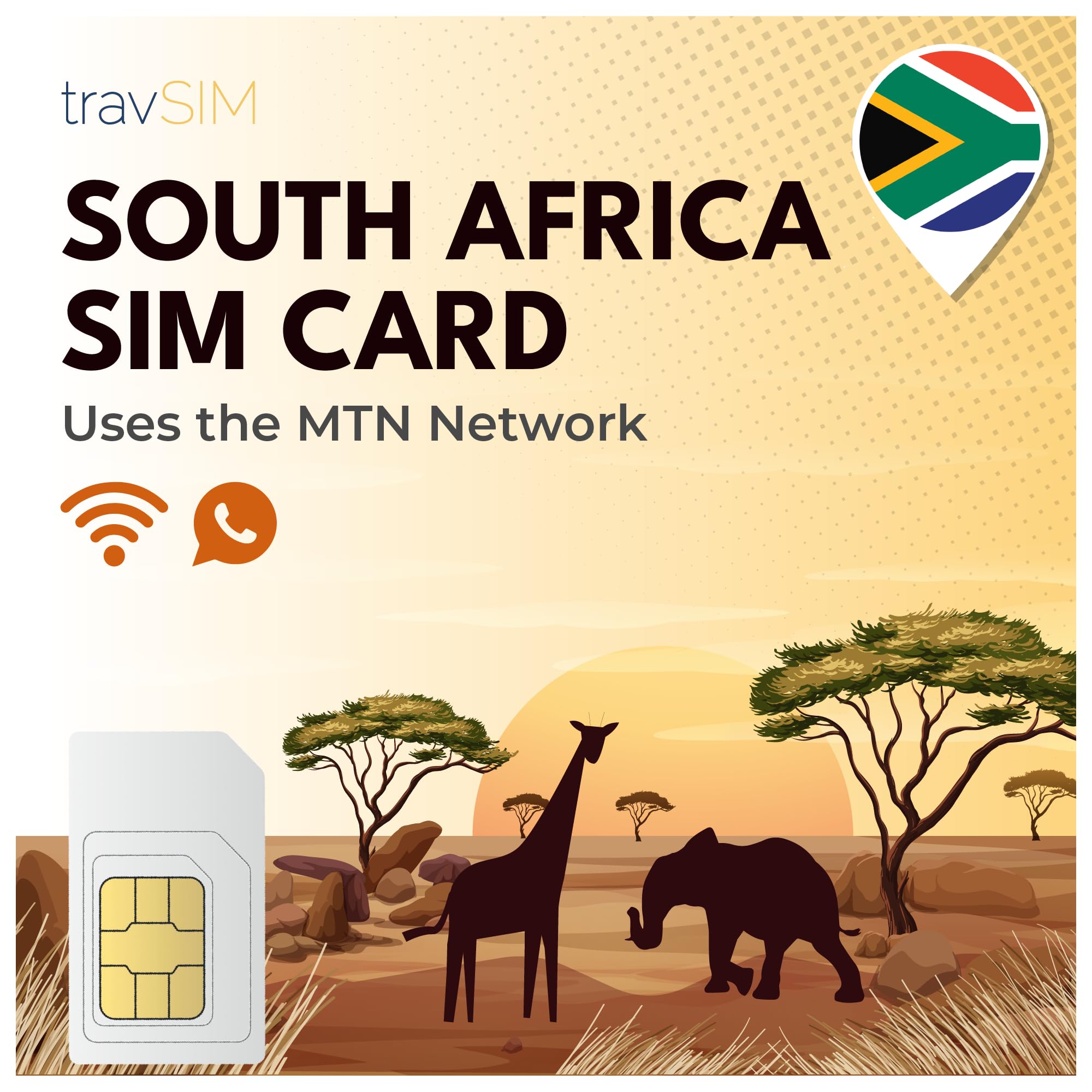 travSIM South Africa SIM Card | Uses the MTN Network | 10GB Mobile data ...