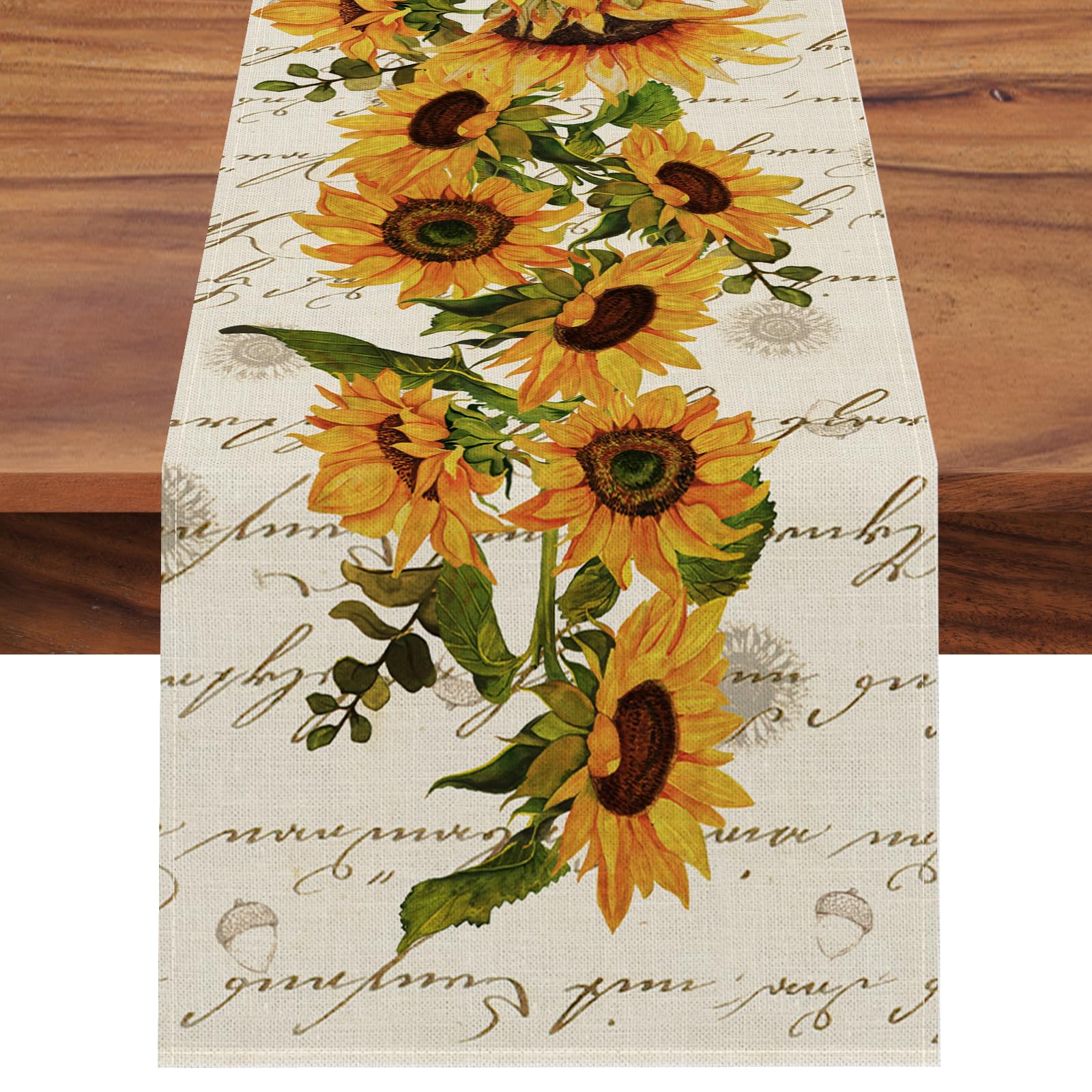 Amazon.com: Seliem Fall Sunflowers Table Runner, Vintage Spring Summer ...