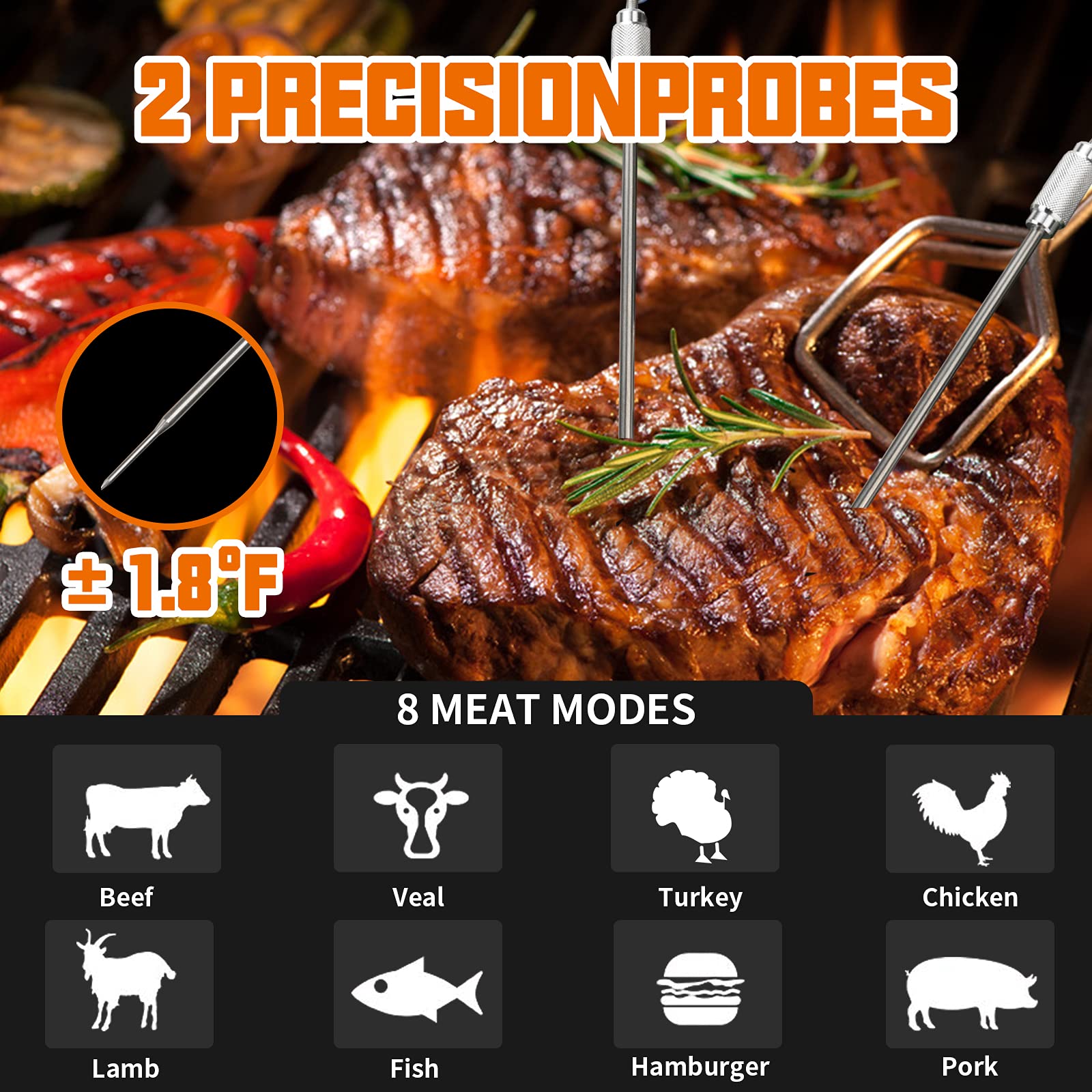 Snapklik.com : MEASUREMAN Digital Meat-Thermometer Instant-Read Food ...