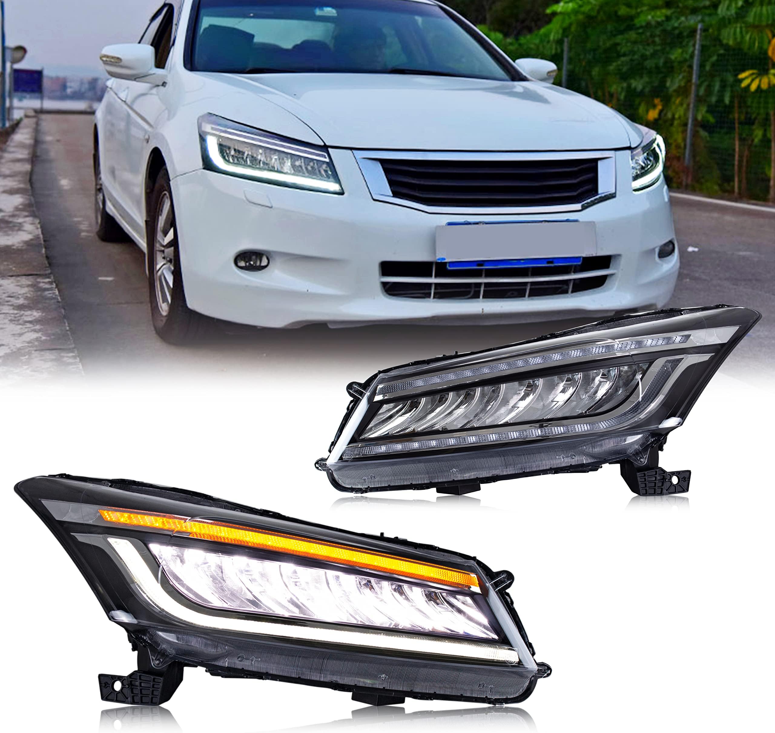 Amazon.com: inginuity time LED Headlights for Honda Accord 2008 2009 ...