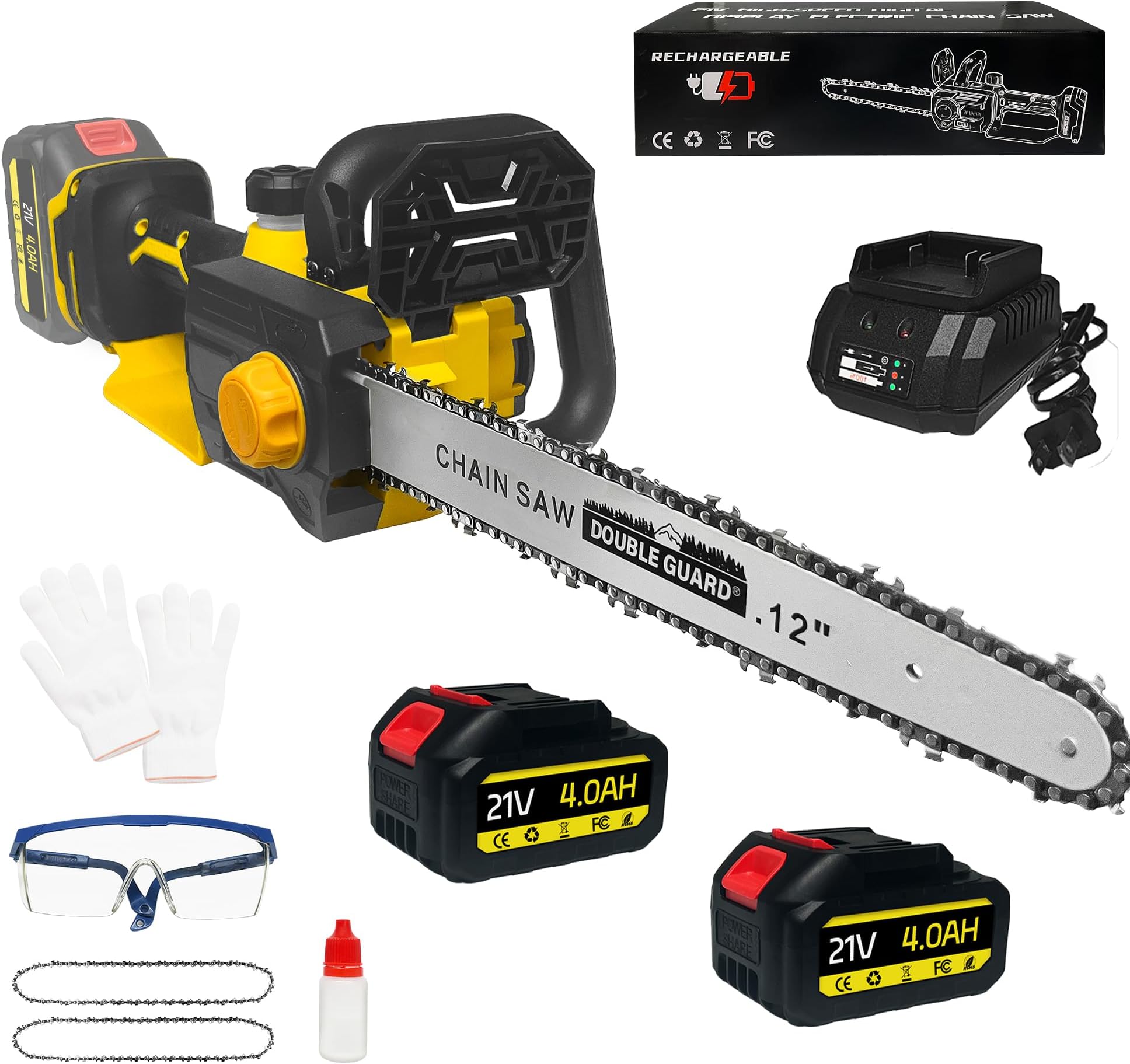 Amazon.com: L1NXIXI Electric Chainsaw Cordless, 12 Inch Cordless ...