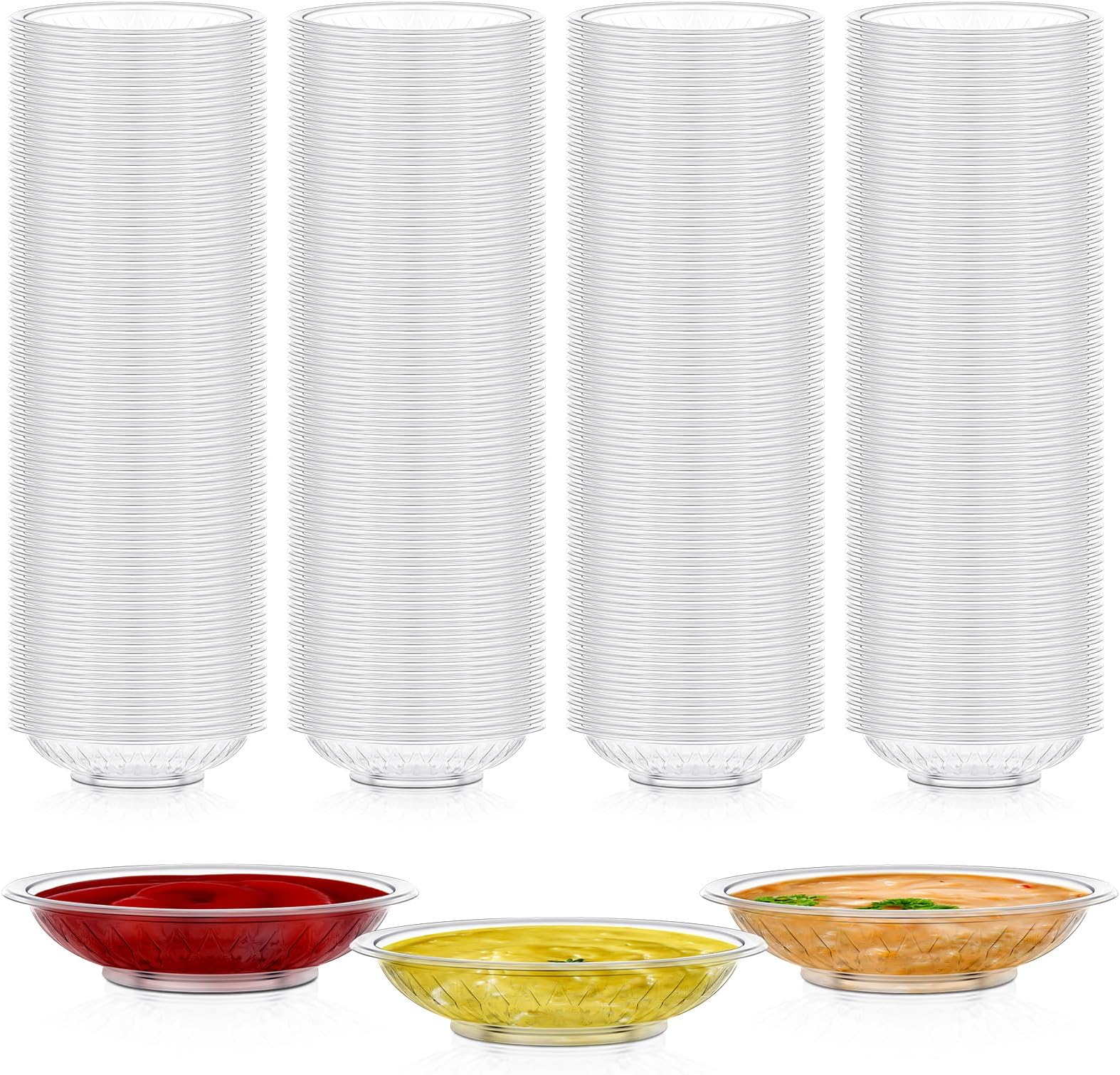Amazon.com | Newtay 300 Pcs Mini Plastic Dip Bowls 1.7 oz Round ...