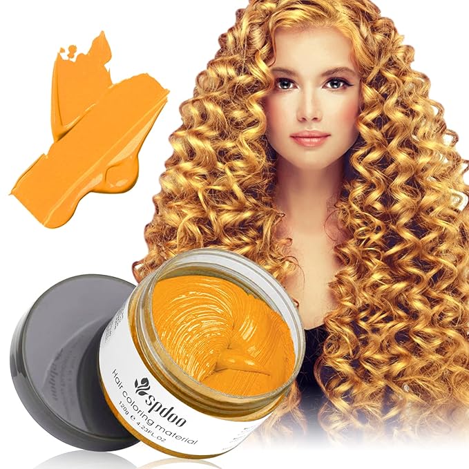 Amazon.com : Gold Hair Dye Temporary Hair Color Wax, Golden Color Hair ...