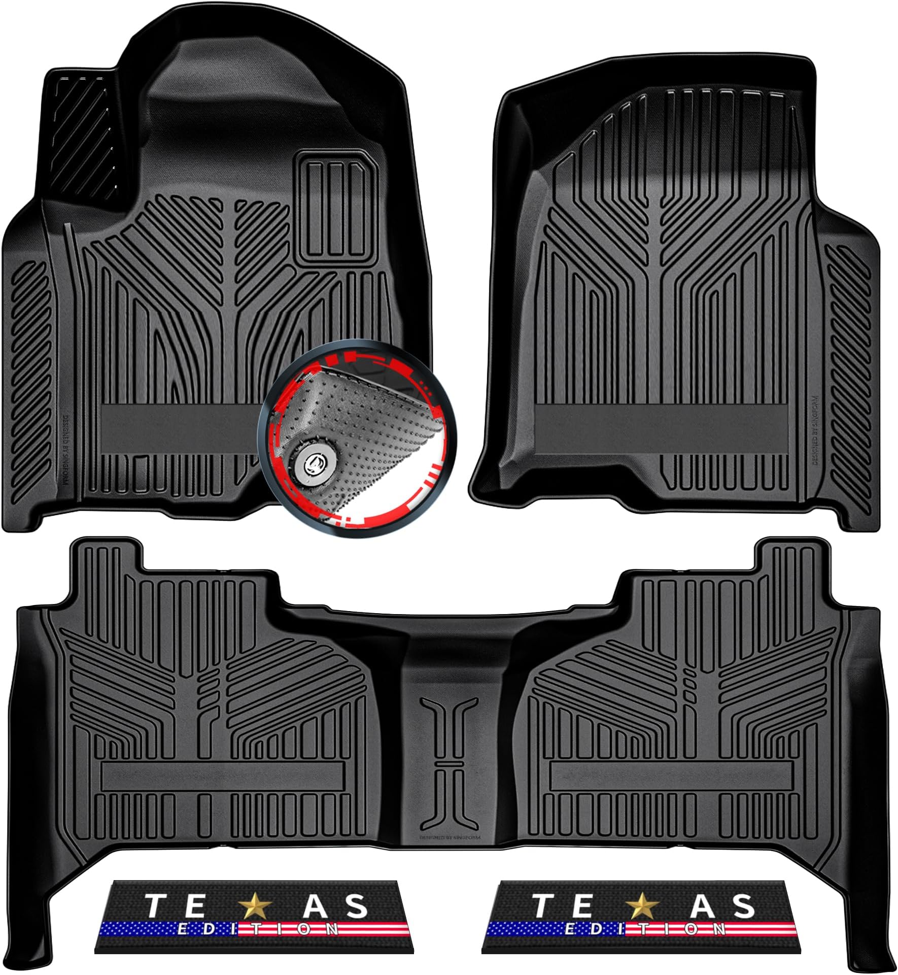 Amazon.com: Rough Country Sure-Fit All Weather Floor Mats for Chevy ...