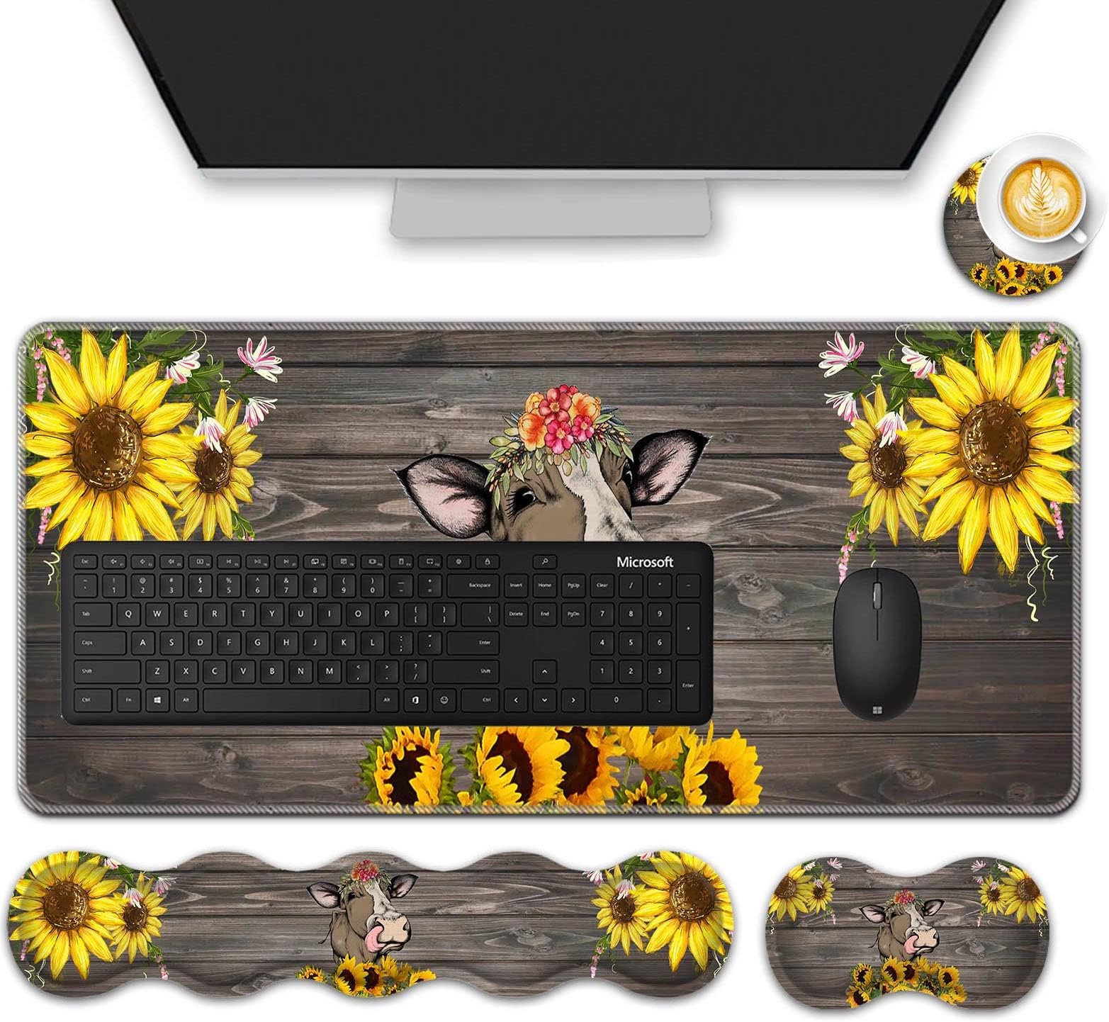 Amazon.com : FGDRFGRW Mouse Pad Set,(31.5×11.8 in) Desk Pad + Keyboard ...