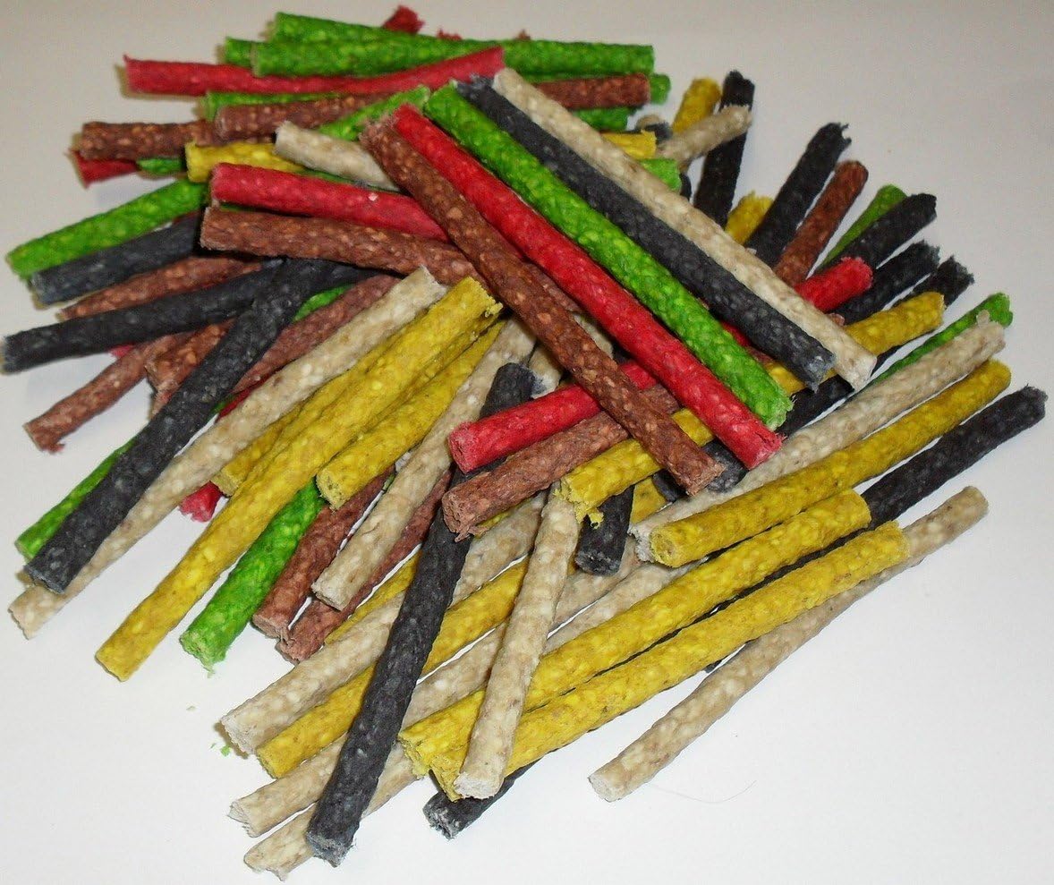 Pack of 100 Assorted Munchy Hide Roll Dog Chew Treats 5" x 9-10mm ...
